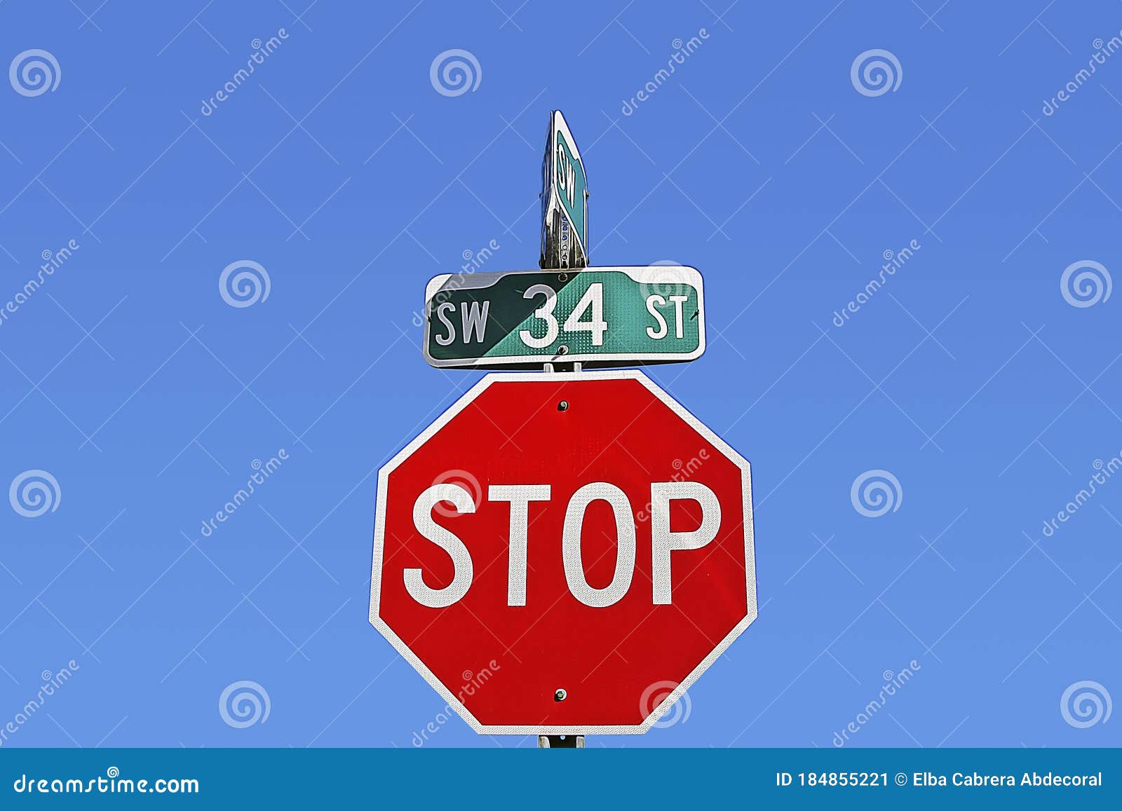 Stop Traffic Sign Isolated on a Blue Sky Background Stock Image - Image ...