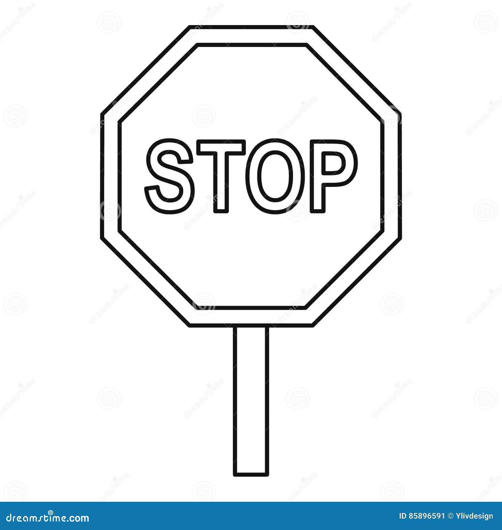 Stop. Traffic Road Signs On The Sky Background. Royalty-Free Cartoon ...