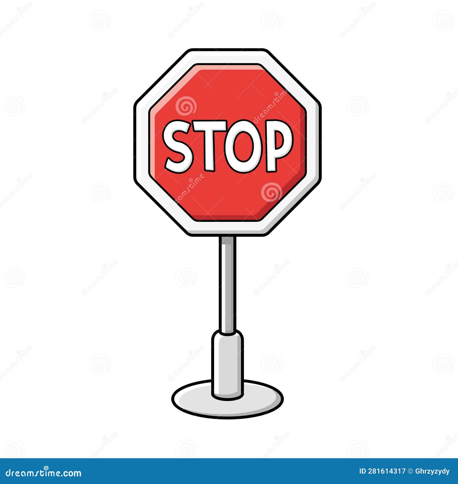 Stop traffic sign stock vector. Illustration of street - 281614317