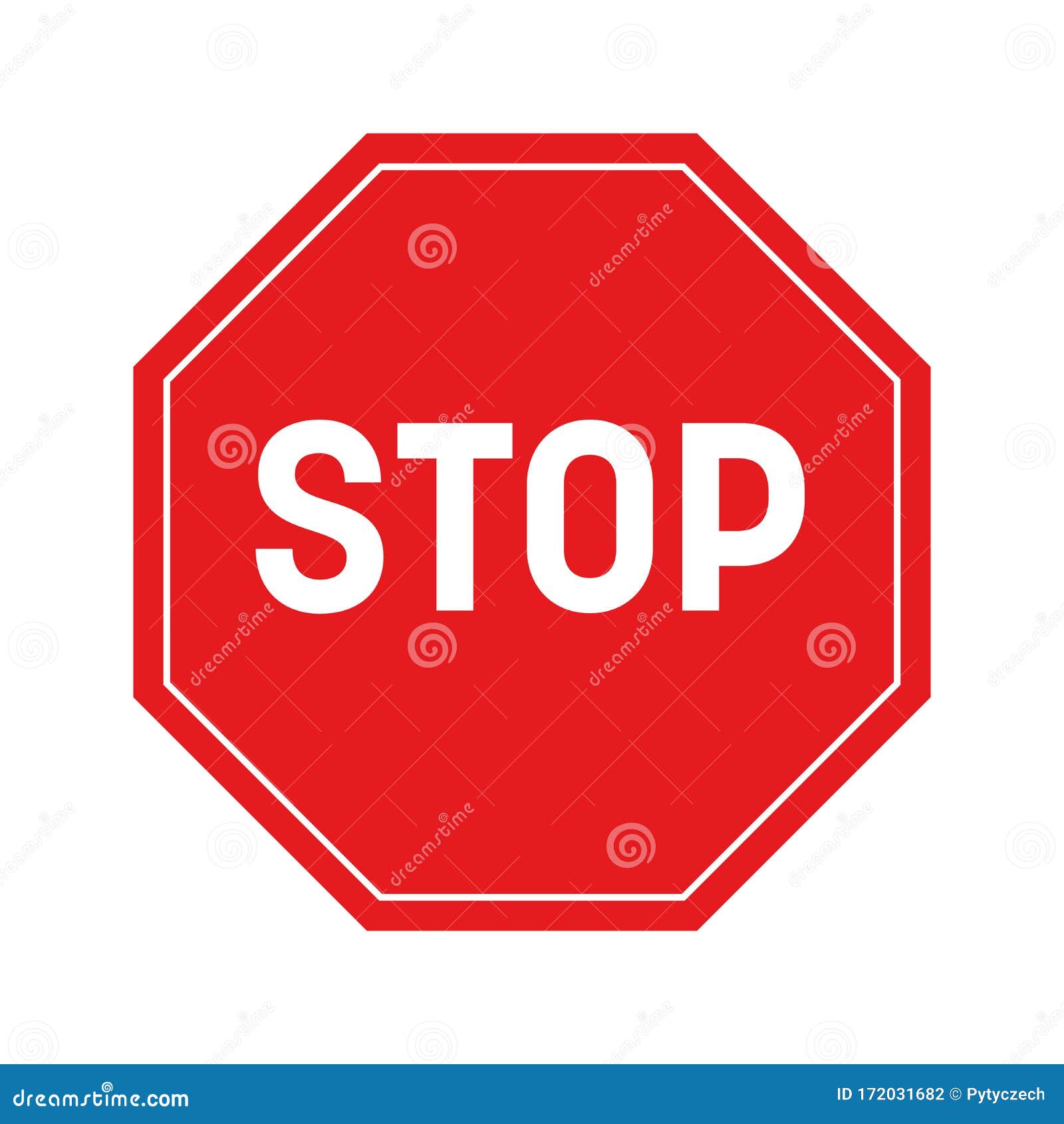 Stop Traffic Sign. Red Octagon with White Inscription Stock Vector ...