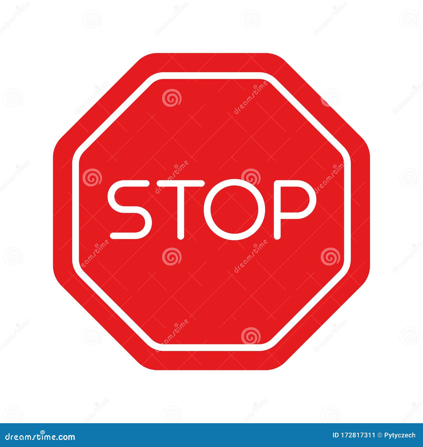 Stop Traffic Sign. Red Octagon with White Inscription Stock Vector ...