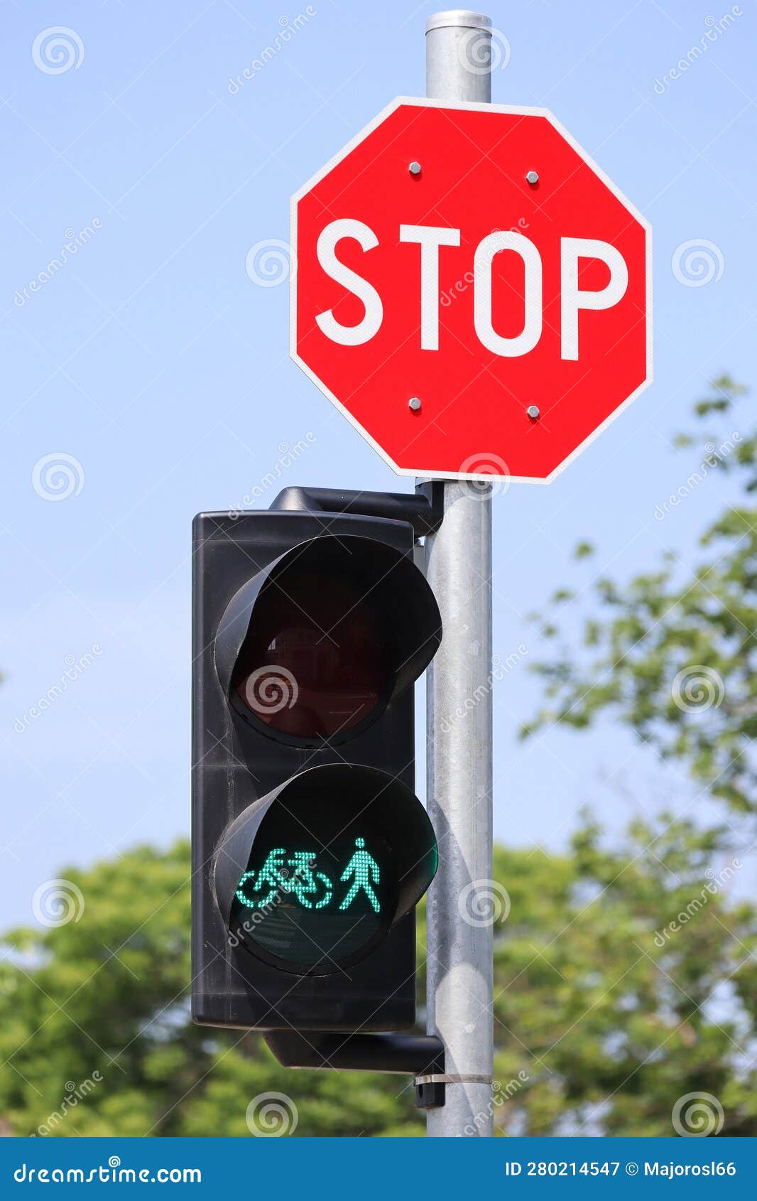 Stop Traffic Sign at the Road Crossing Stock Image - Image of angle ...