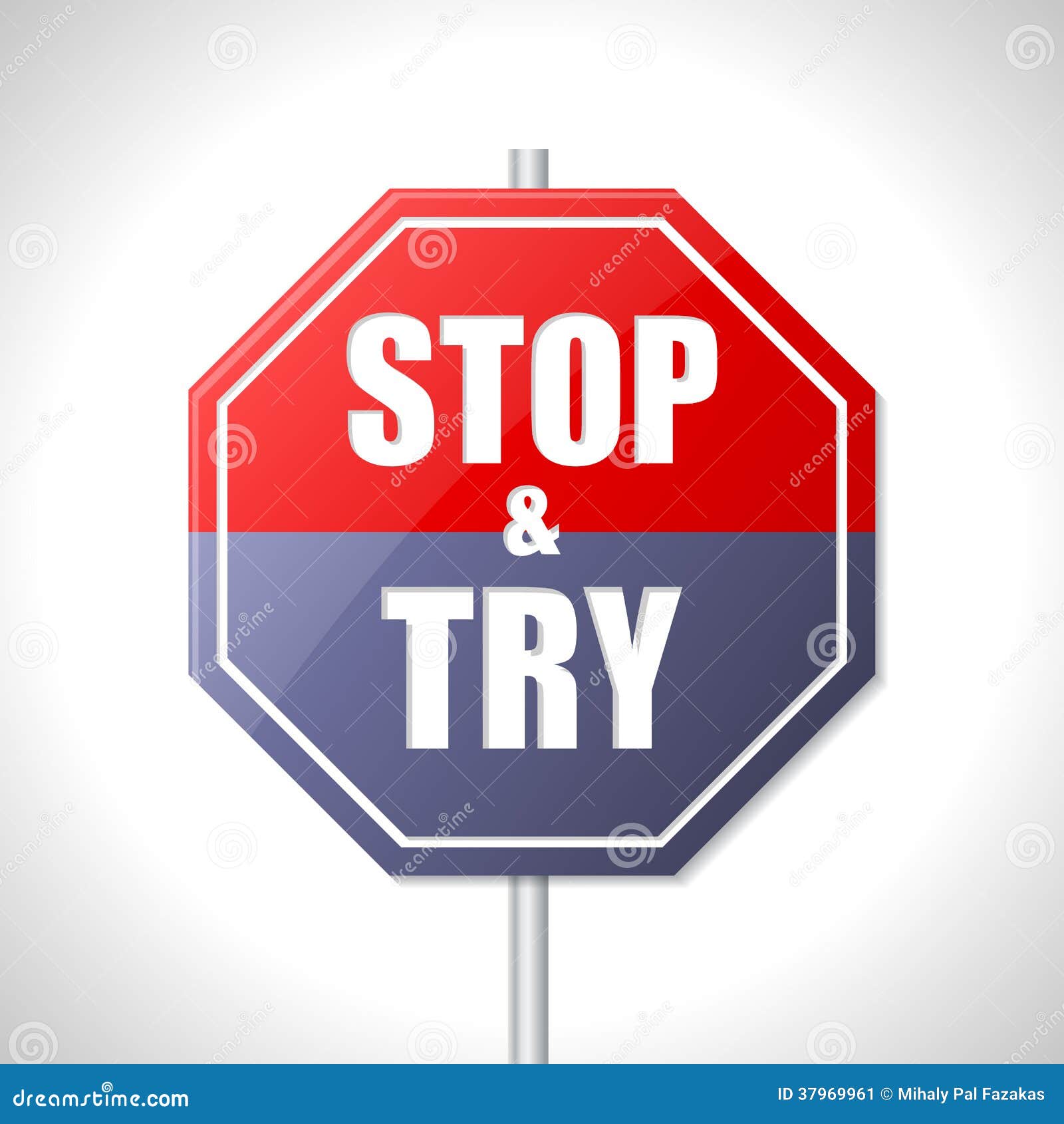 Stop and try traffic sign stock vector. Illustration of icon - 37969961