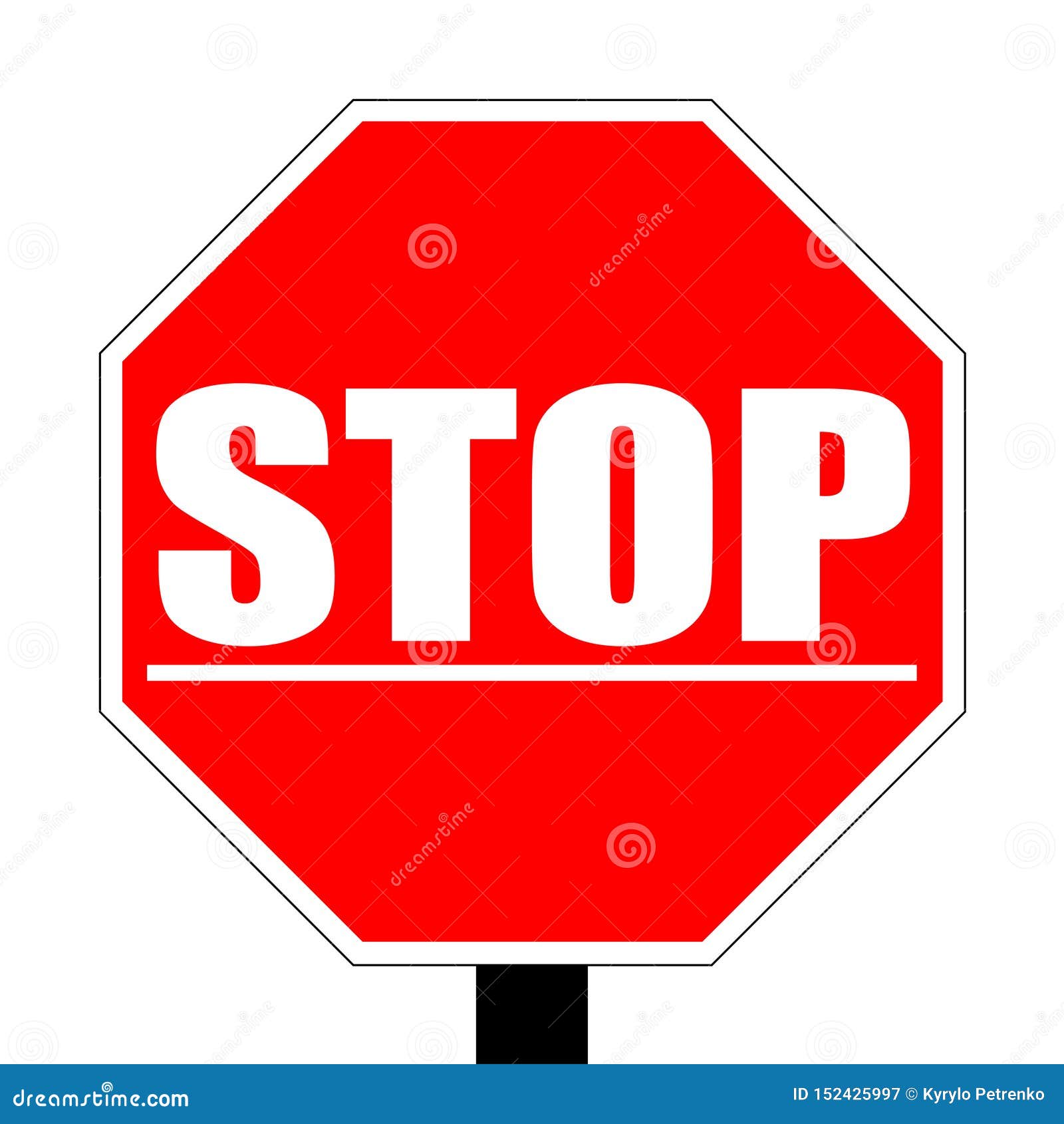 Stop Under Lined Warning Red Road Sign Stock Vector - Illustration of ...