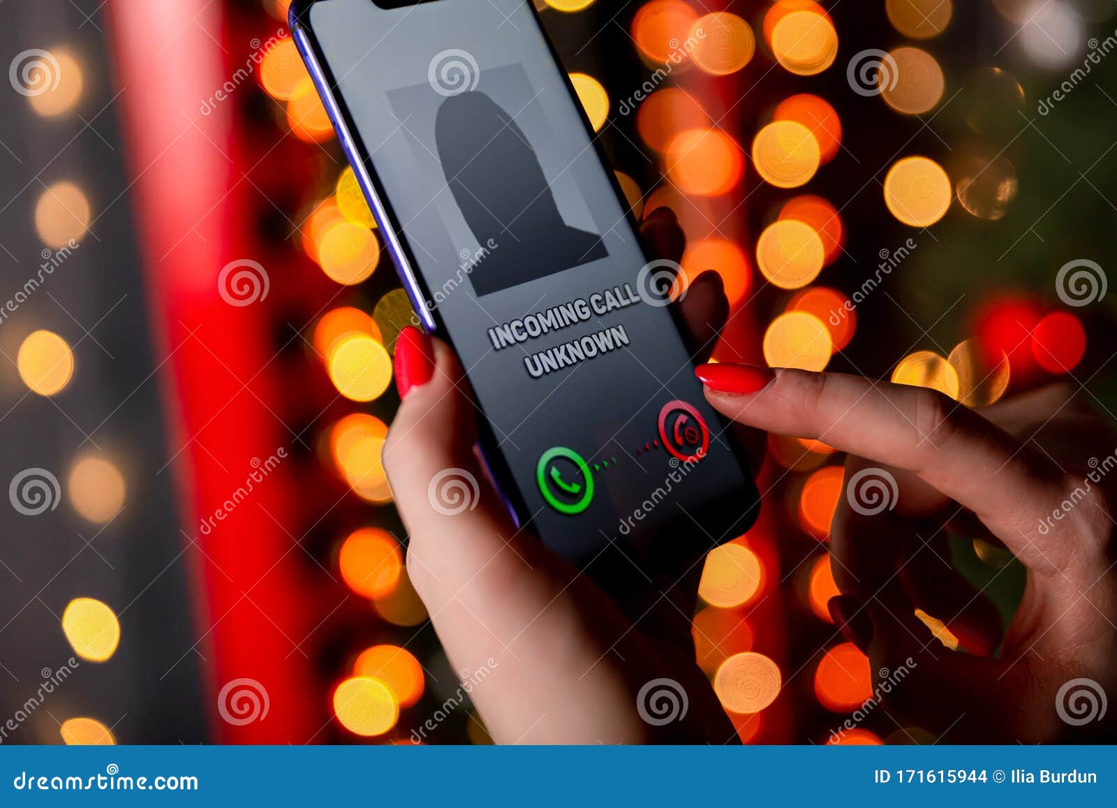Stop Unknown Calling. Phone Scam on the Screen. Stock Photo - Image of ...