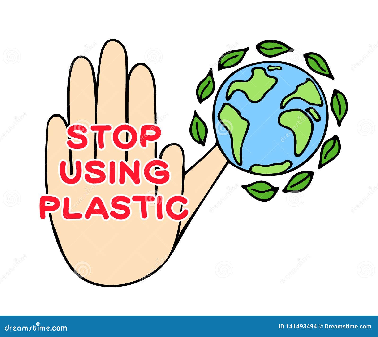 Stop using plastic logo stock vector. Illustration of environment ...