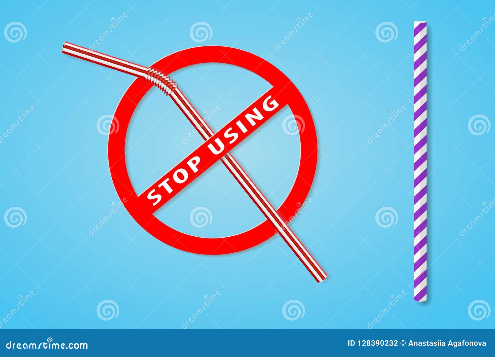 Stop Using Plastic Straws Sign Stock Vector - Illustration of marine ...