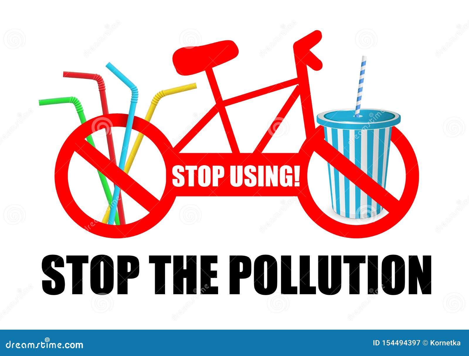 Stop Using Stop the Pollution. Illustration of the Prohibition Stock ...