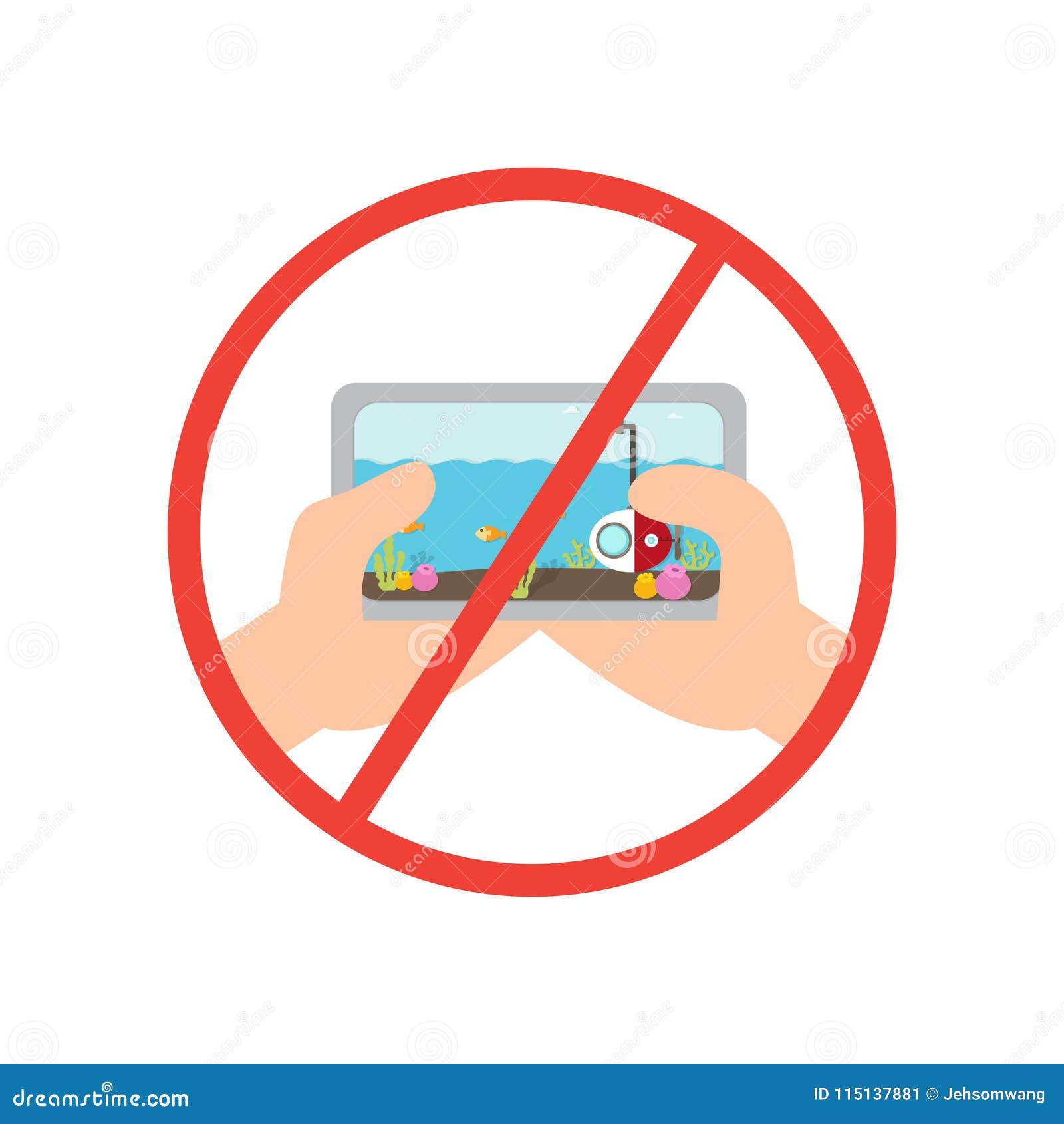 Stop using smartphone stock vector. Illustration of browsing - 115137881
