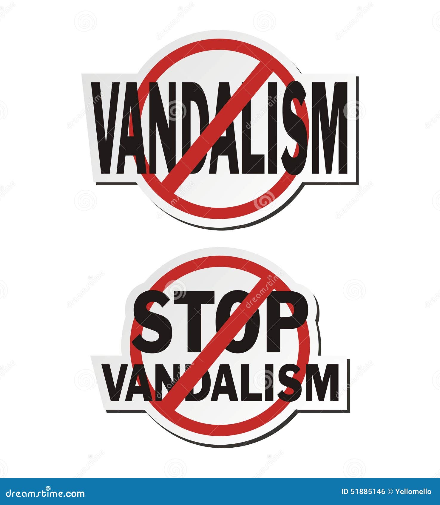 Stop Vandalism - Sticker Sets Stock Illustration - Illustration of ...