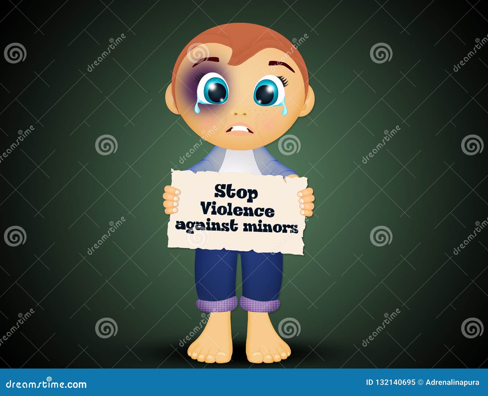 Stop Violence Against Minors Stock Illustration - Illustration of child ...