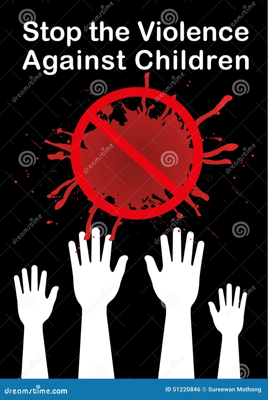 Stop Violence Children Vector Banner, Concept Poster, Hands Vector ... Stop Violence Children Vector Banner, Concept Poster, Hands Vector ...