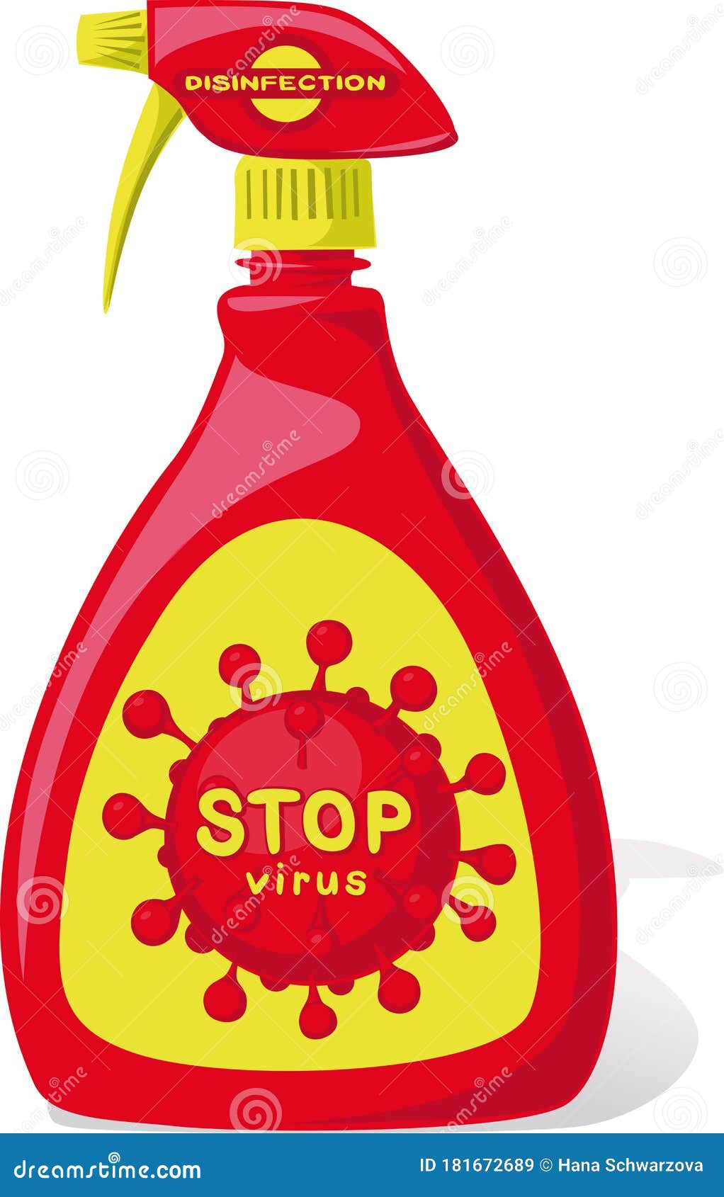 Stop Virus Disinfection - Vector Illustration - Spray Bottle Anti Virus ...