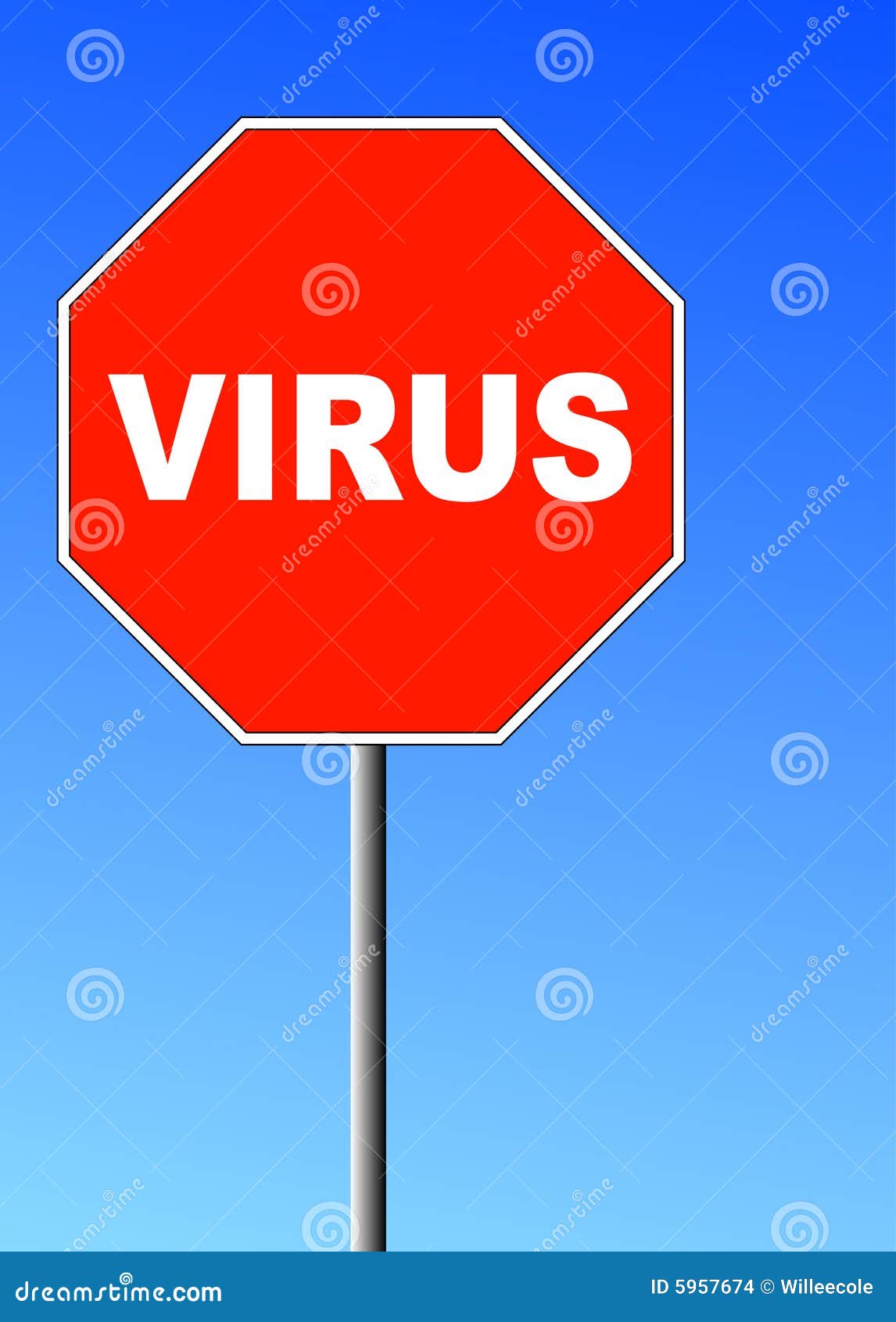 Stop virus sign stock vector. Illustration of obstacle - 5957674