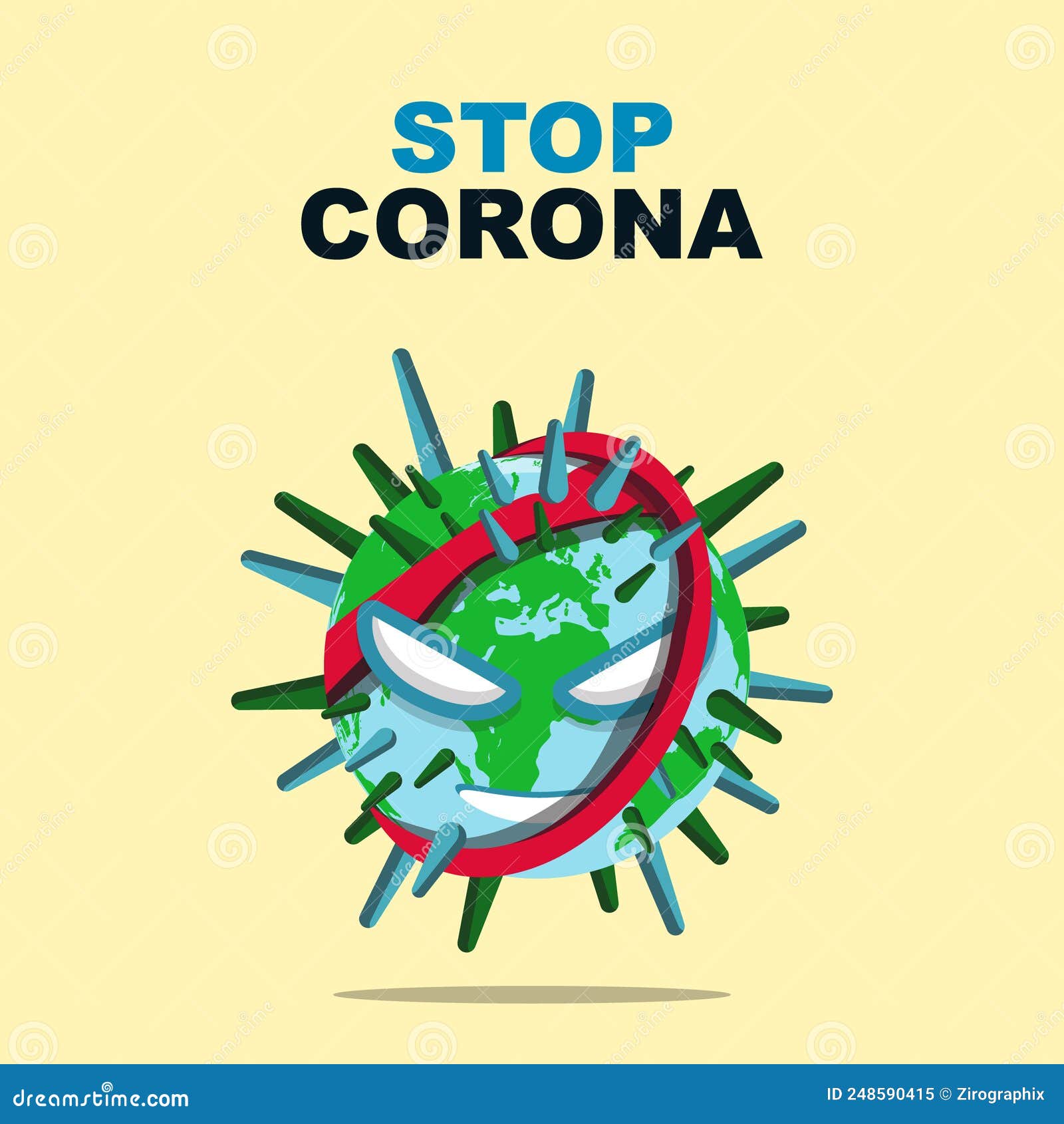 Stop Virus Vector Art Illustration Design Stock Vector - Illustration ...