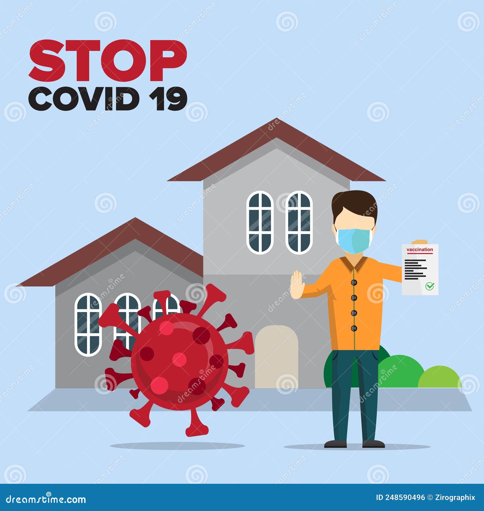 Stop Virus Vector Art Illustration Design Stock Vector - Illustration ...