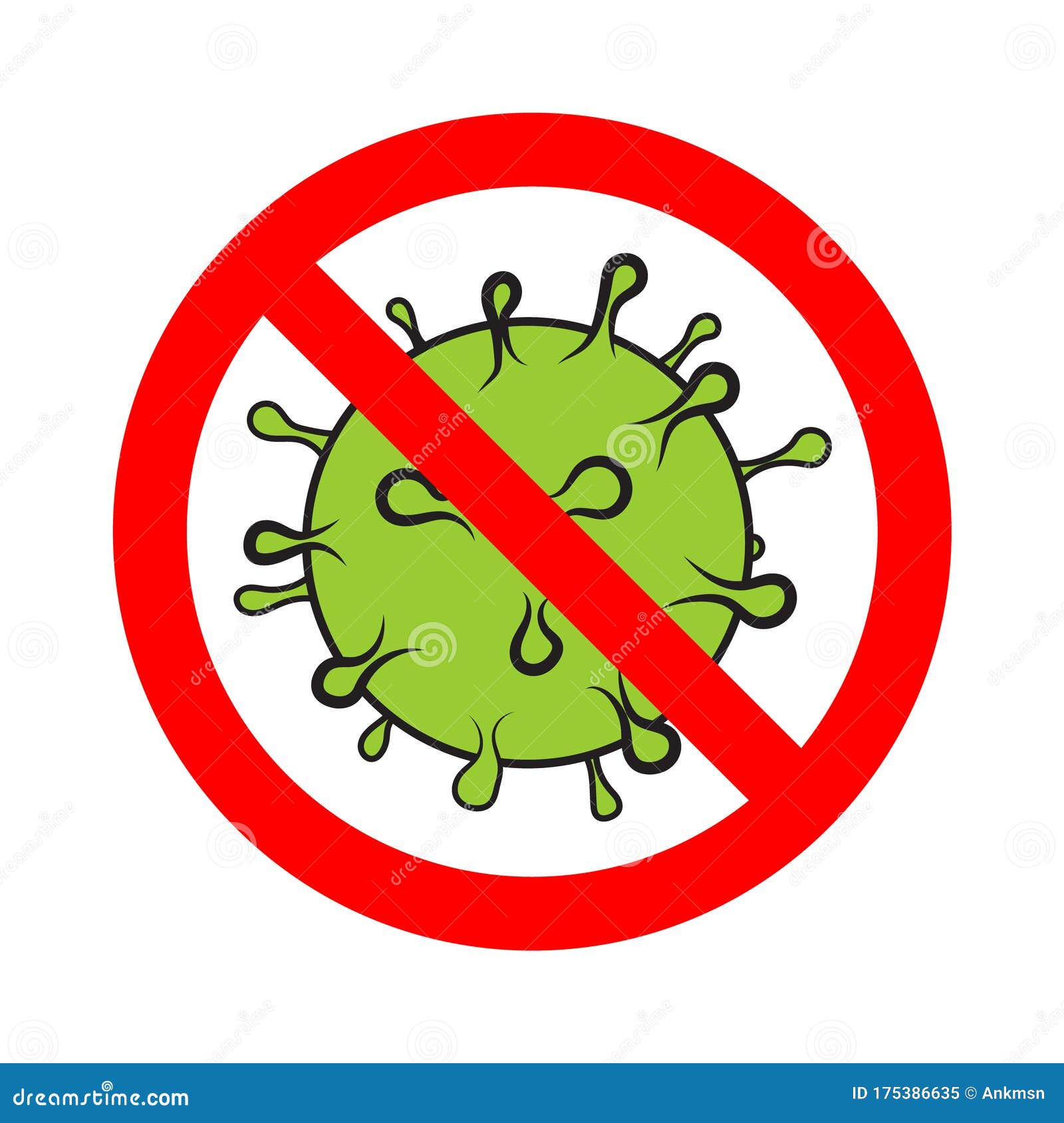 Stop Virus Vector Prohibition Sign. No Bacteria Epidemic Stock Vector ...