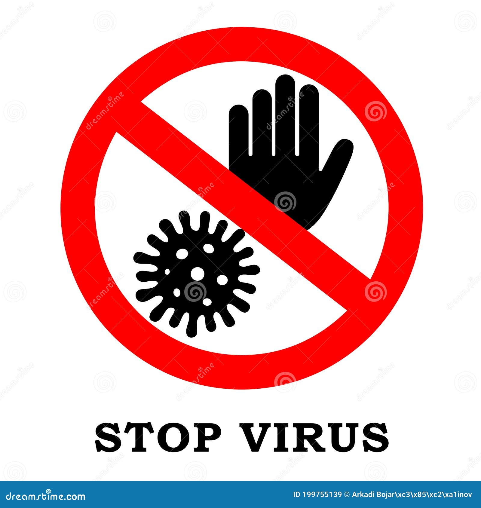 Stop Virus Vector Icon. Germs And Microbe Illustration Symbol ...