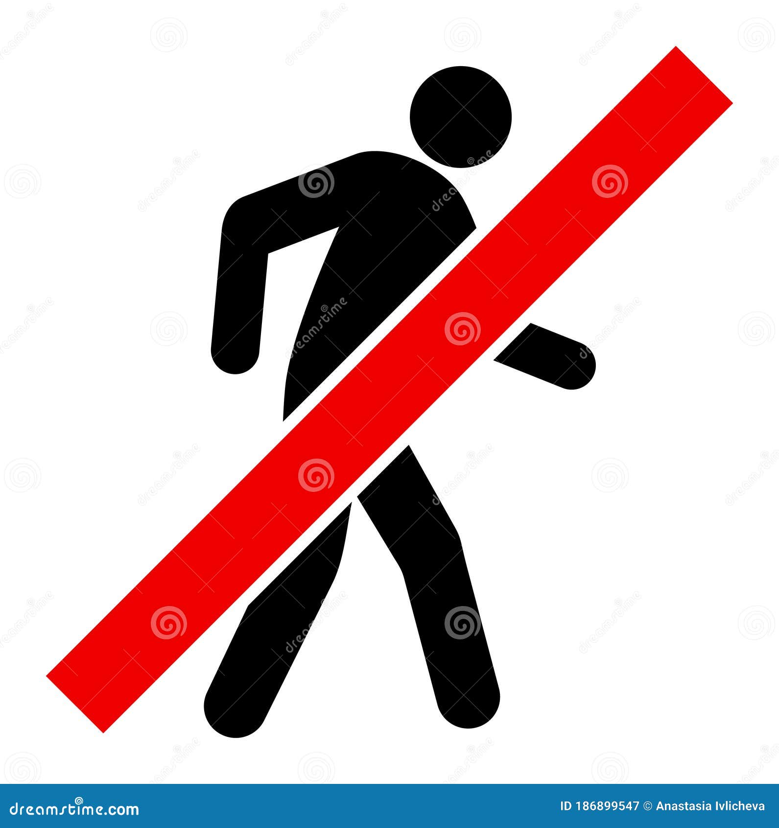 Stop Walking Pedestrian Recursive Icon Composition Cartoon Vector ...