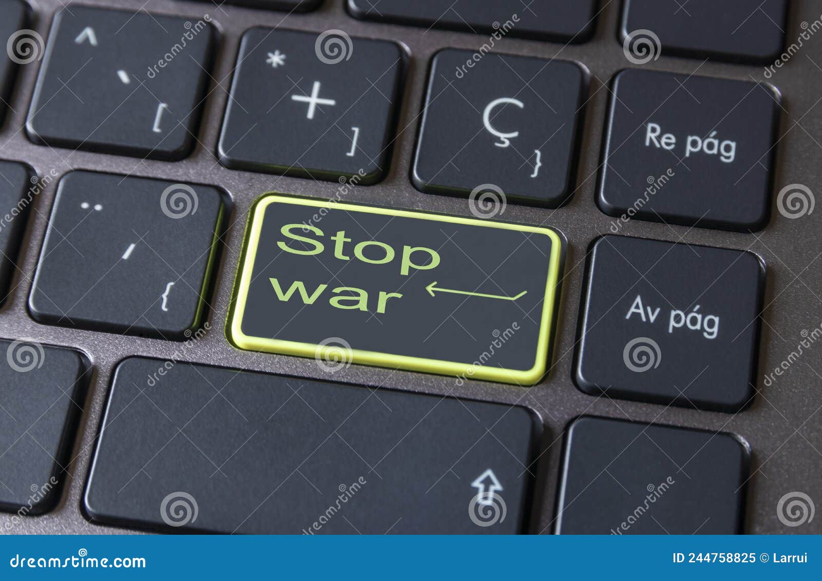 Stop War on the Enter Key of a Computer Keyboard Stock Image - Image of ...