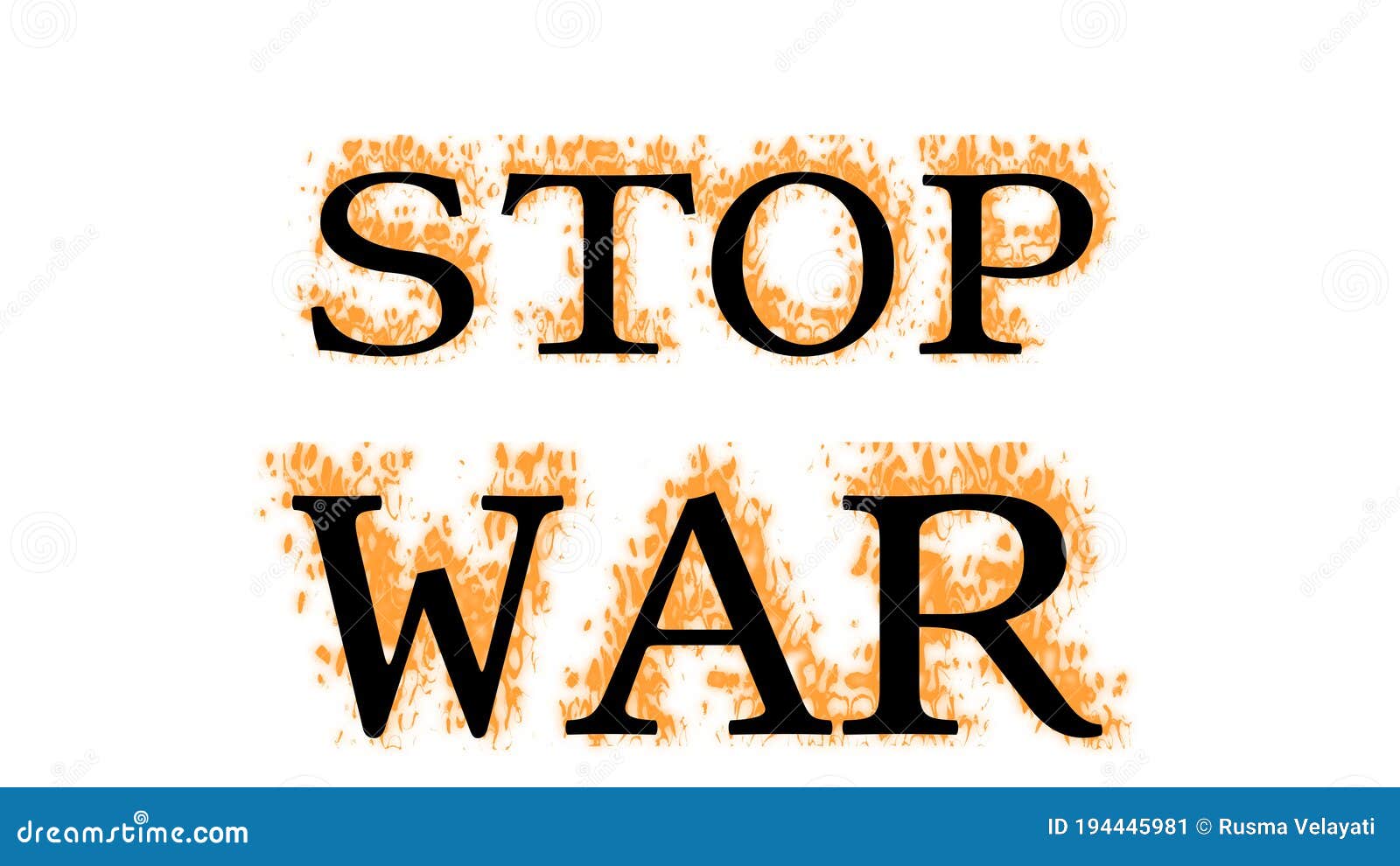 Stop War Fire Text Effect White Isolated Background Stock Illustration ...