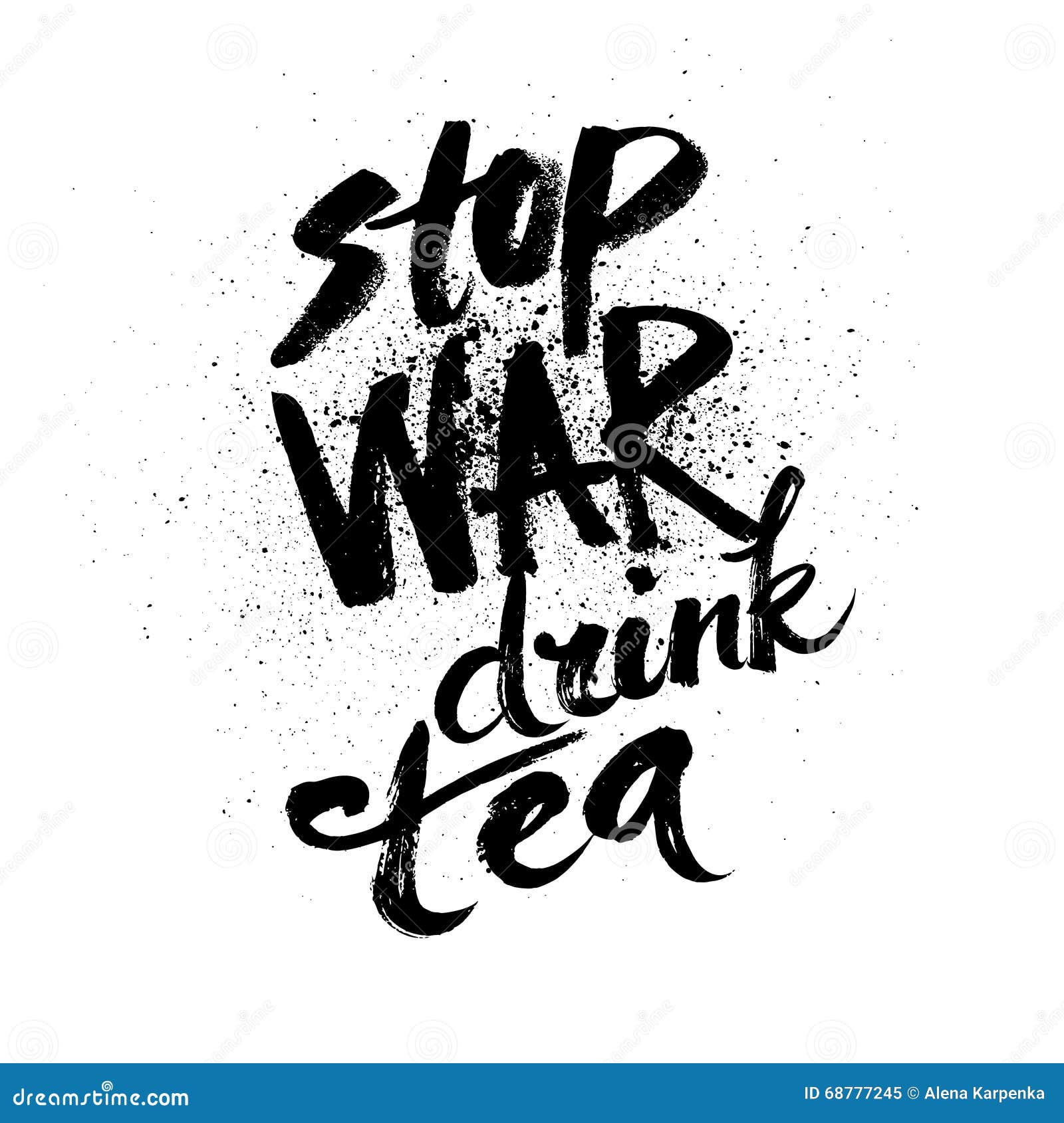 Stop War. Handdrawn Brush Ink Lettering Stock Vector - Illustration of ...