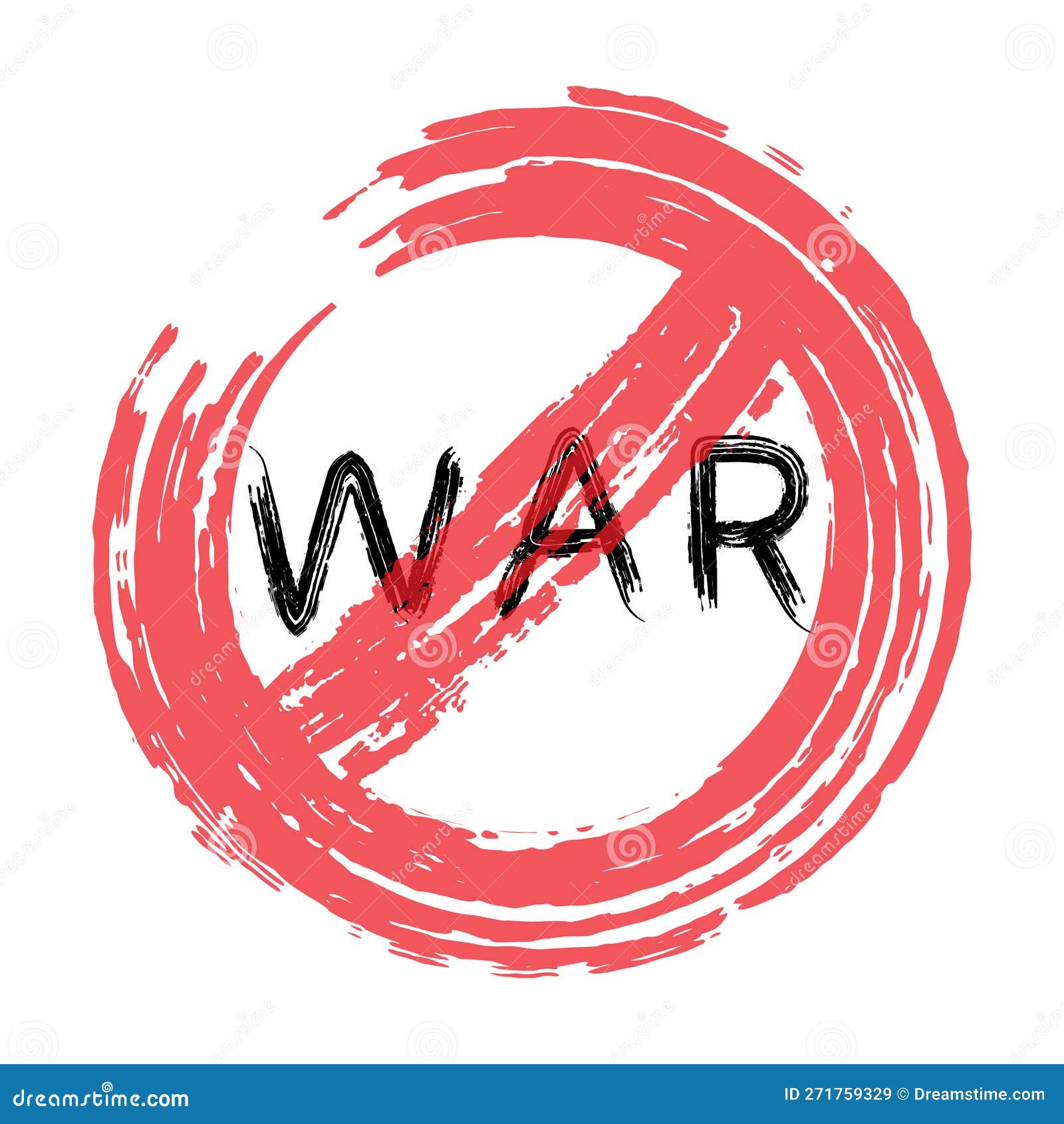Stop War Red Black Brush Symbol Vector Stock Vector - Illustration of ...