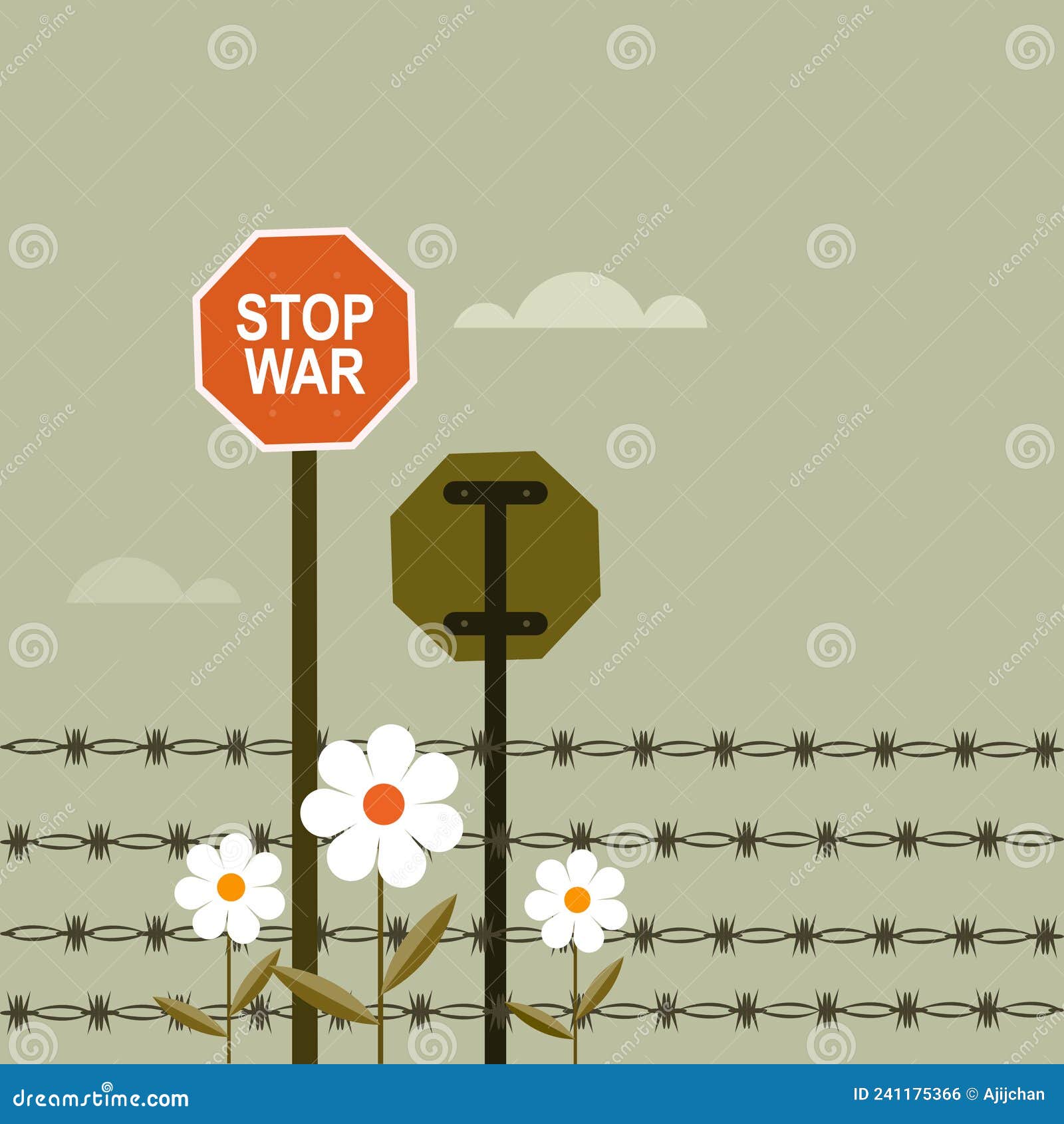 `Stop War` Signages on Both Sides of a Fenced International Border ...