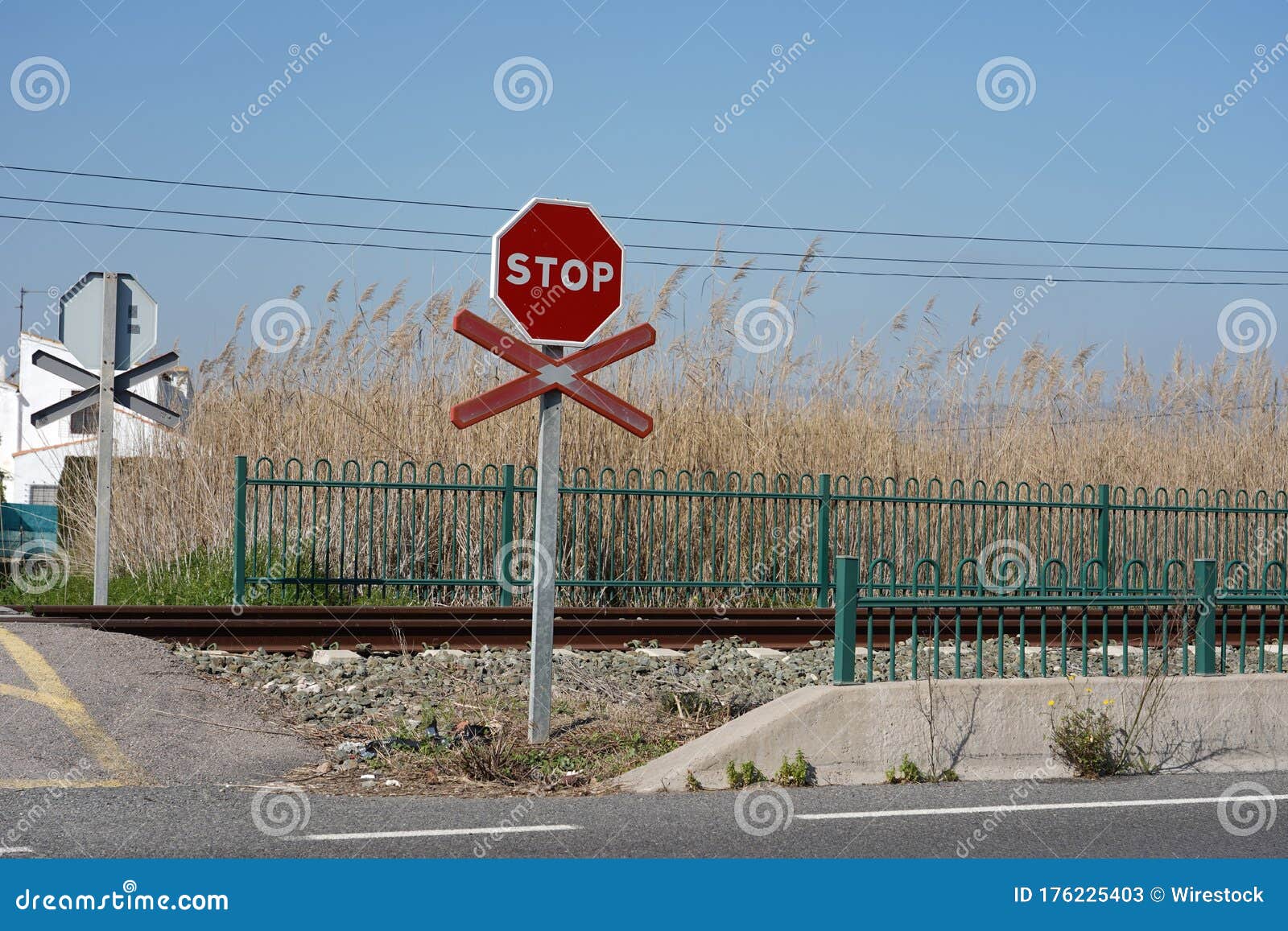 Red Stop Warning Sign With A Hand On Red Background. Highway Ramp ...