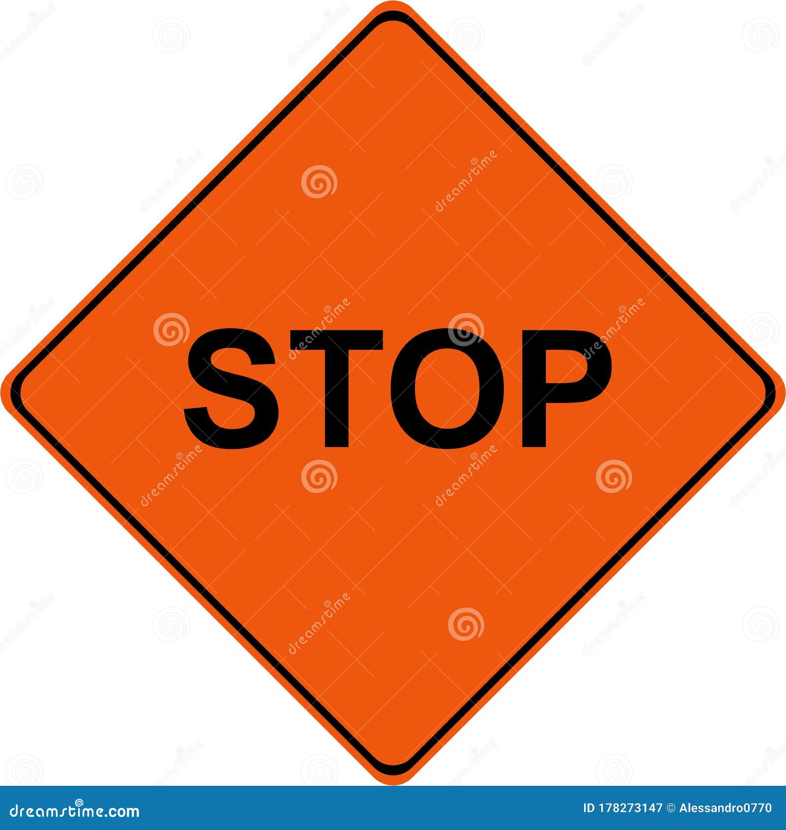 Stop warning sign stock illustration. Illustration of highway - 178273147