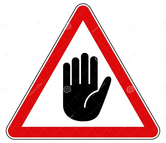 Stop Warning Sign Triangular Shape Stock Vector - Illustration of ...