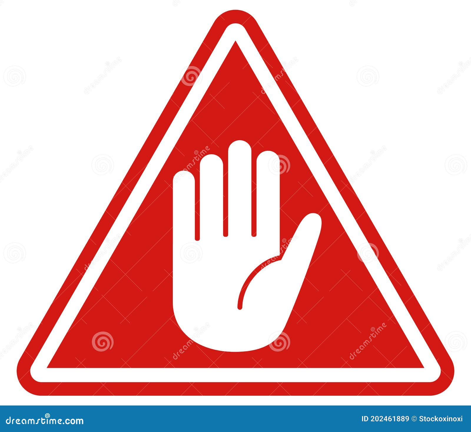 Stop Warning Sign Triangular Shape Red White Stock Vector ...
