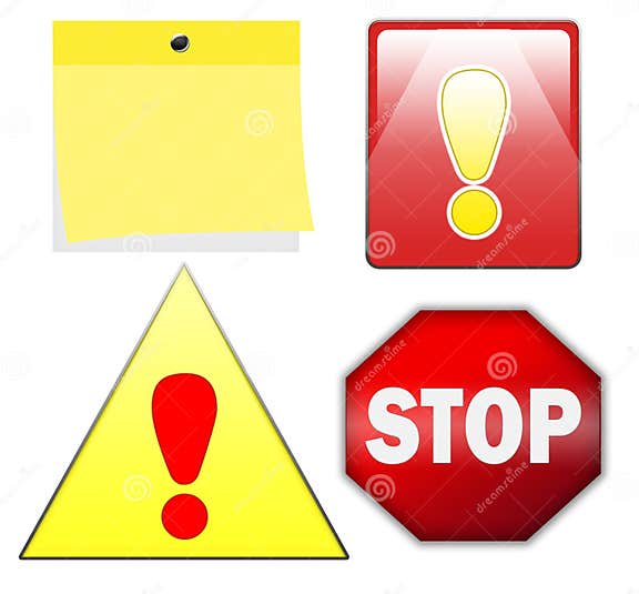 Stop and warning signs stock illustration. Illustration of sign - 10580056