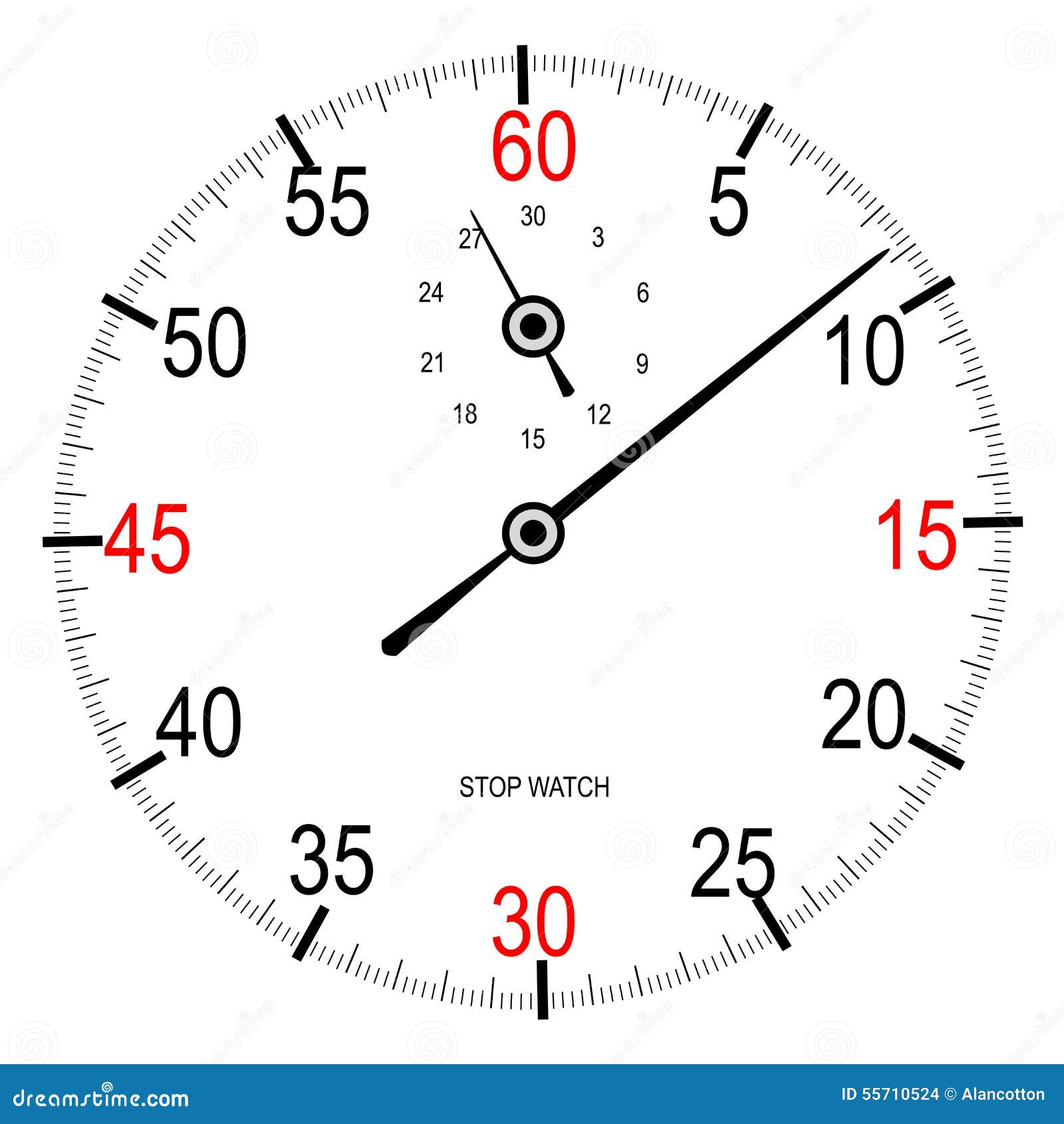 Watch Face. Clock Circle Dial With Numbers Arrows And Arrows, Modern ...