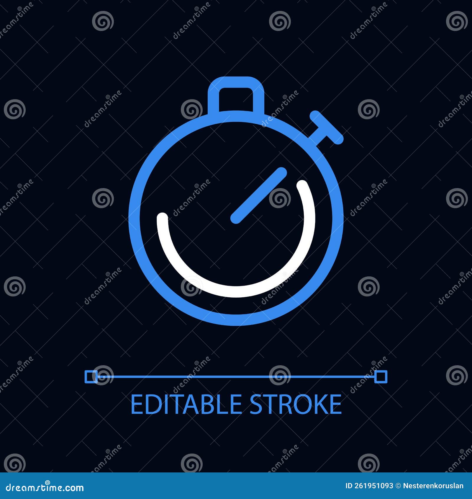 Stop Watch Pixel Perfect Color Linear Ui Icon for Dark Theme Stock ...