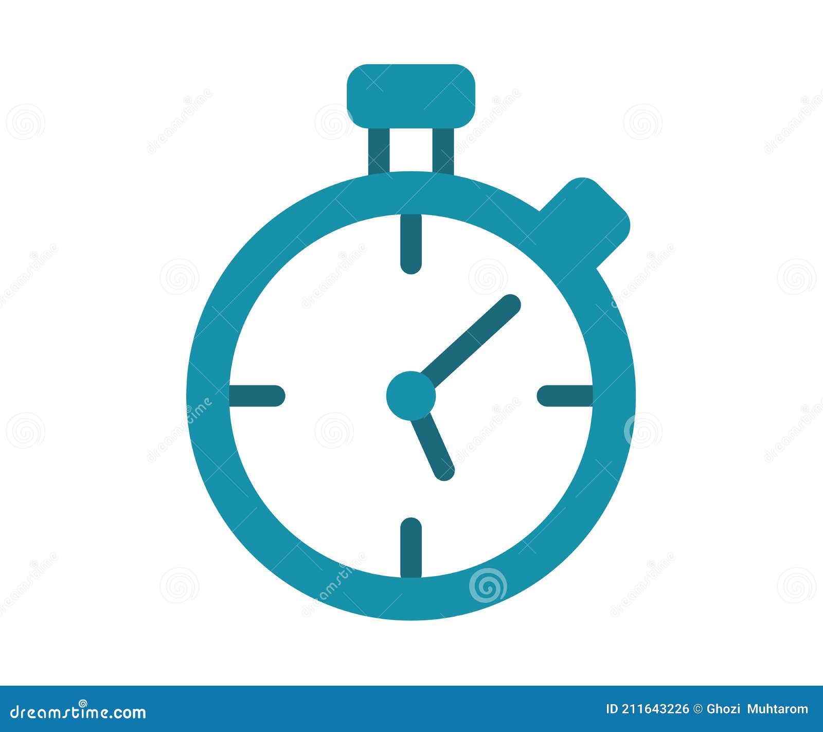 Stop Watch Timer Countdown Single Isolated Icon with Solid Line Style ...