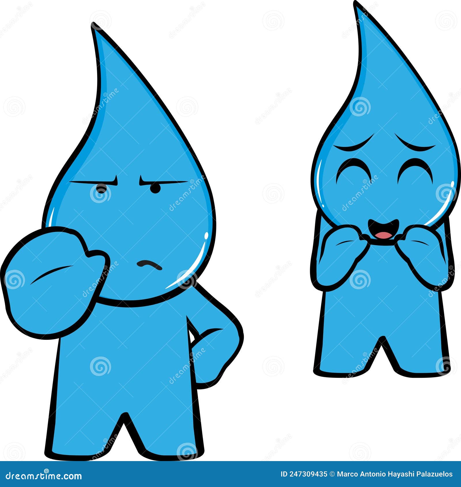 Stop Waterdrop Cartoon Pack Expression Pack Stock Vector - Illustration ...