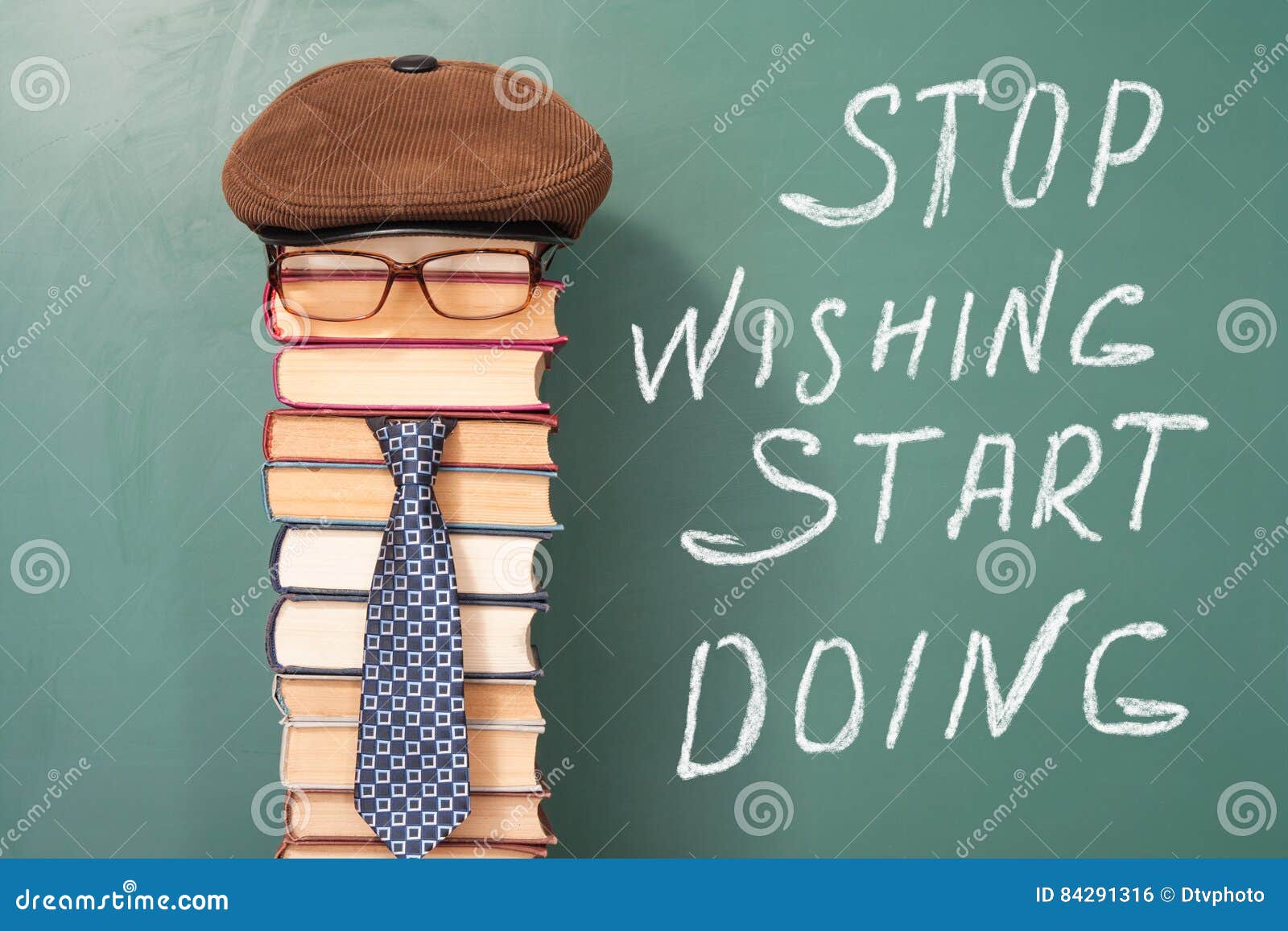 Stop wishing start doing stock photo. Image of book, idol - 84291316