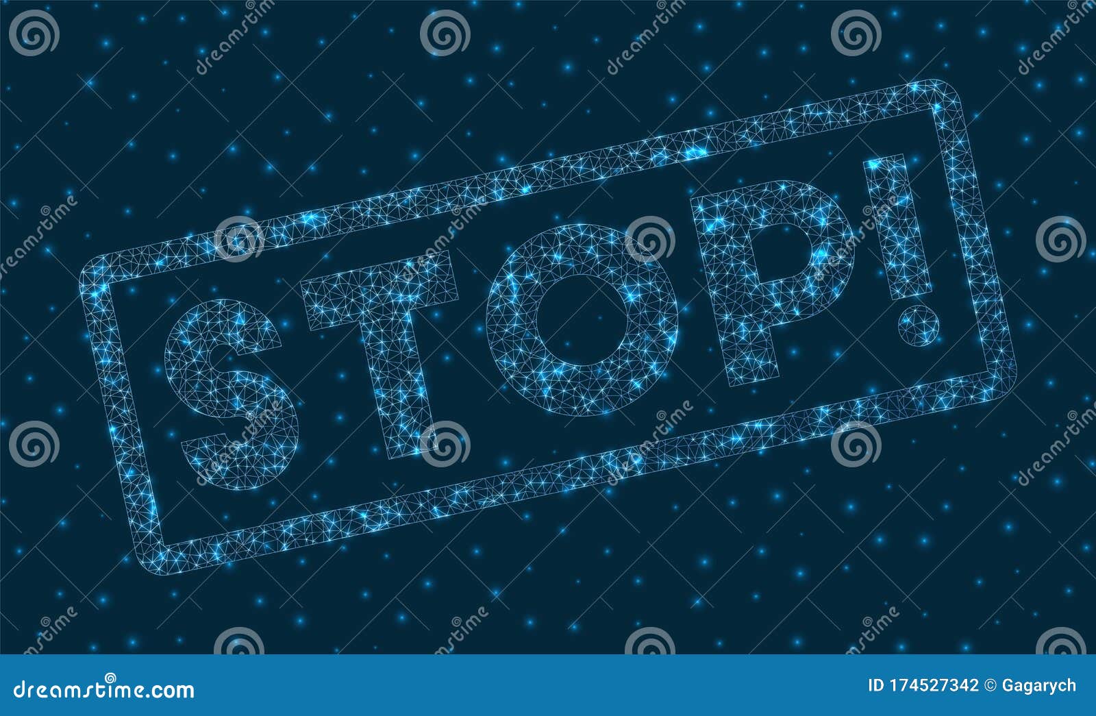 Stop!. Word in Digital Style Stock Vector - Illustration of futuristic ...