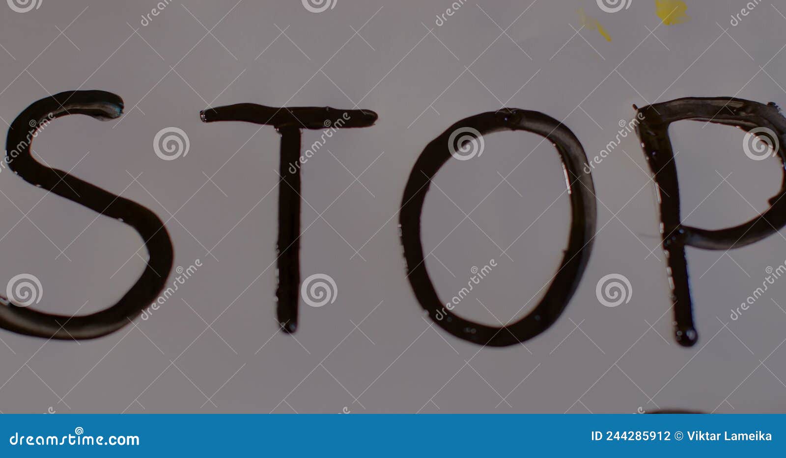 Stop Word is Stenciled with Black Paint on White Paper Surface. Protest ...