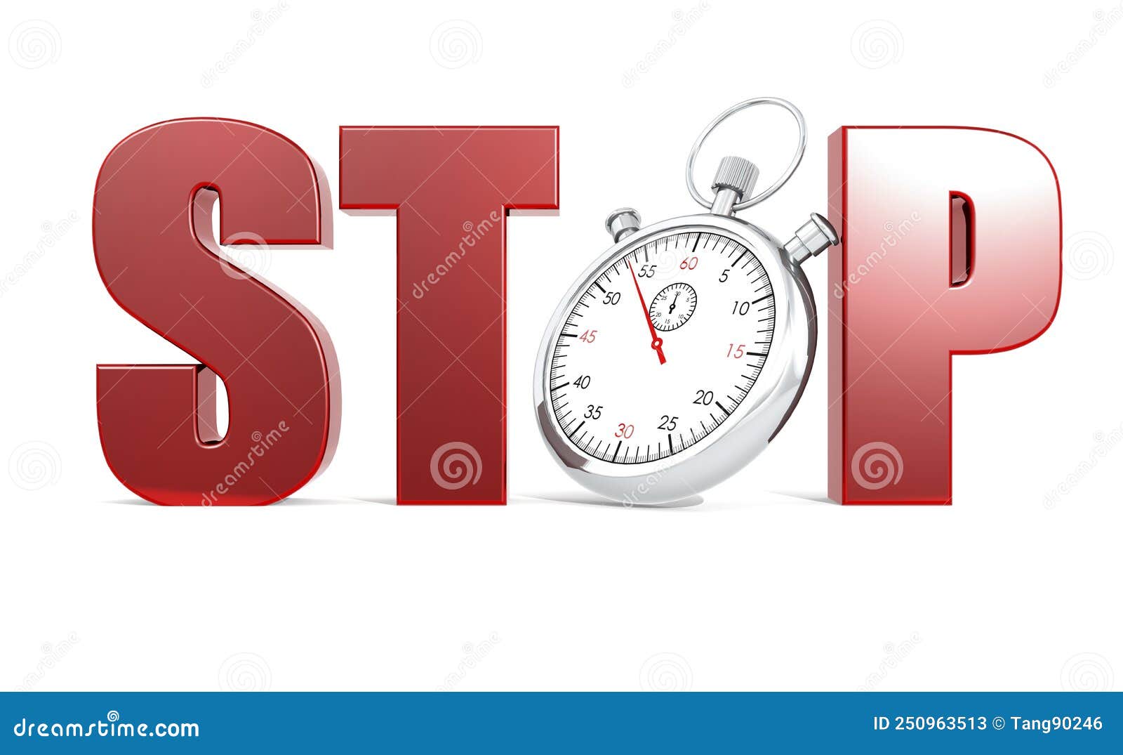 Stop Word with Stopwatch Isolated Stock Illustration - Illustration of ...