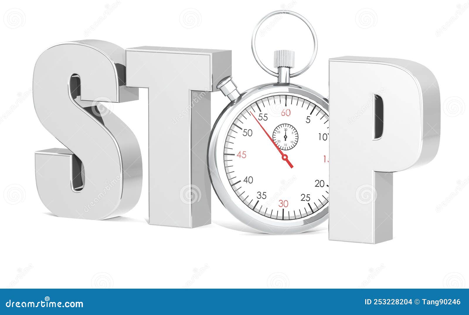 Stop Word with Stopwatch Isolated Stock Illustration - Illustration of ...