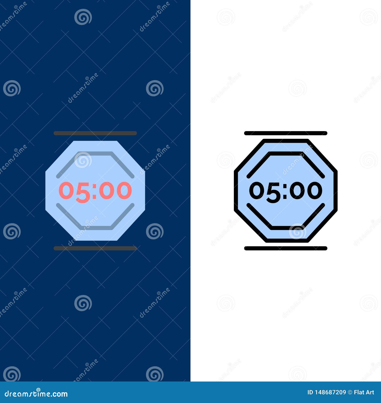 Stop Work, Rest, Stop, Work, Working Icons. Flat and Line Filled Icon ...