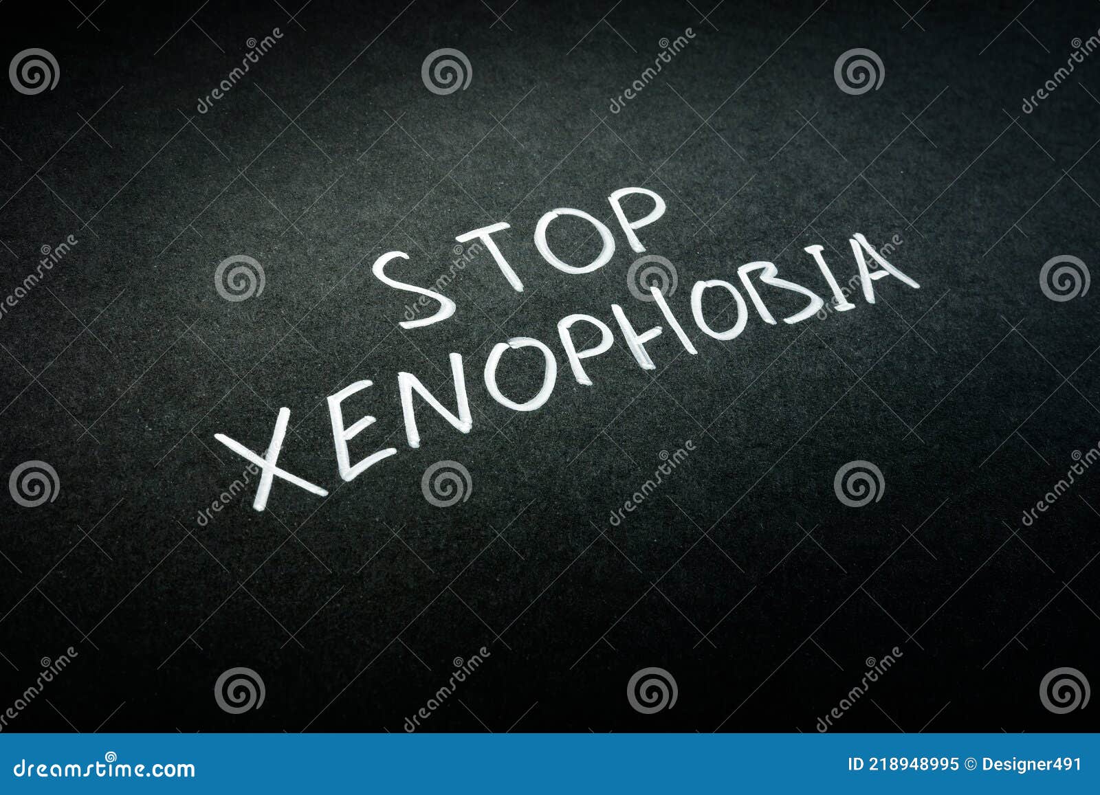 Stop Xenophobia Handwritten Sign on Black Paper. Stock Image - Image of ...