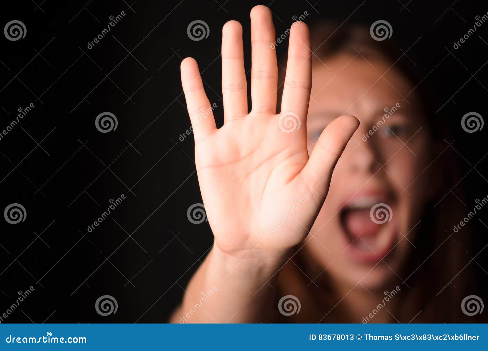 Stop stock image. Image of confidence, girl, dark, fight - 83678013