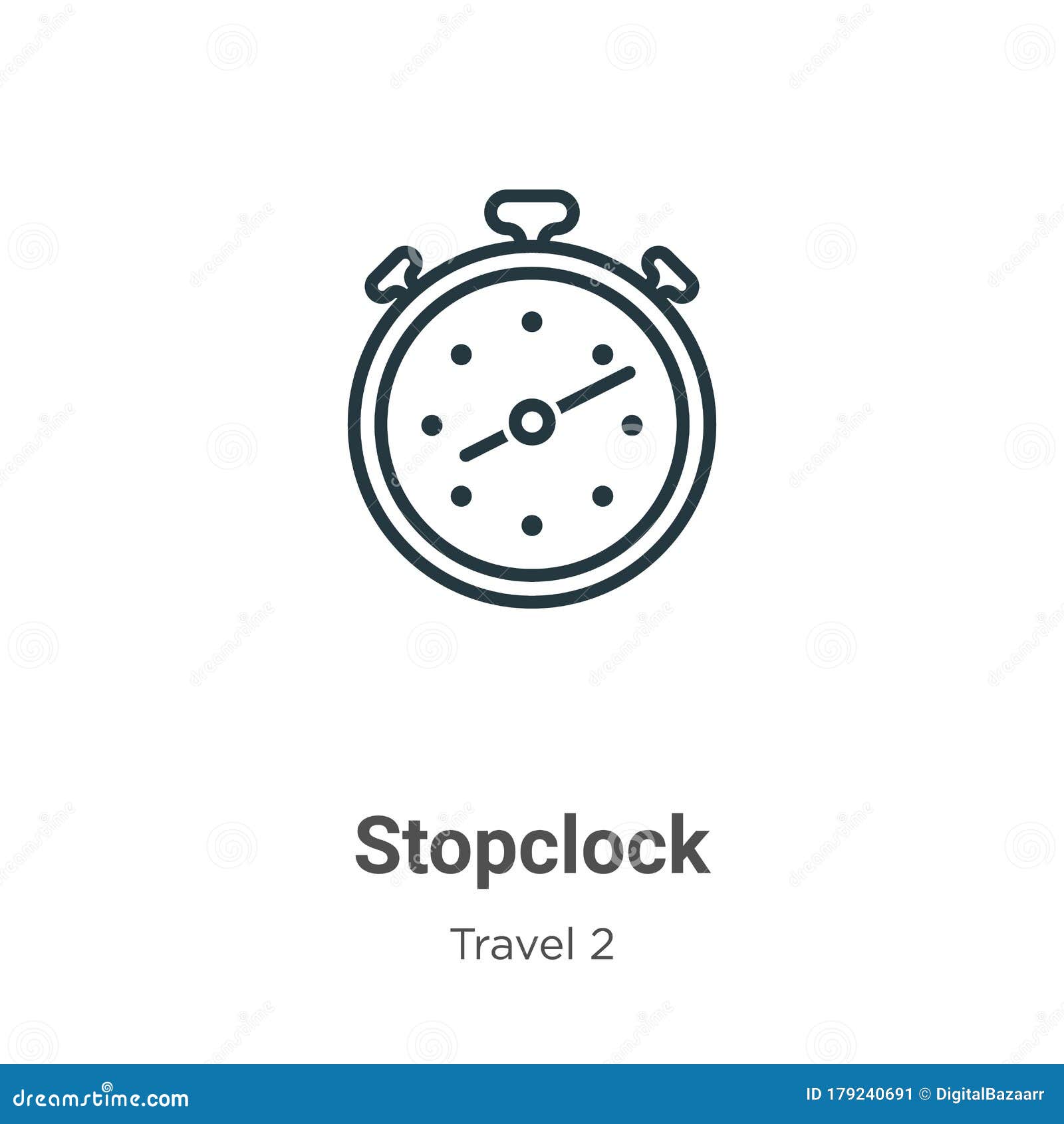 Stopclock Outline Vector Icon. Thin Line Black Stopclock Icon, Flat Vector Simple Element ...