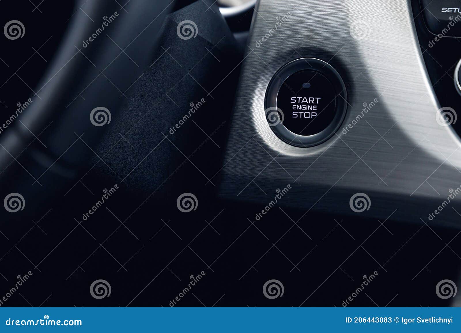 Stopknop Van Een Moderne Auto Met Motor Stock Afbeelding - Image of ...