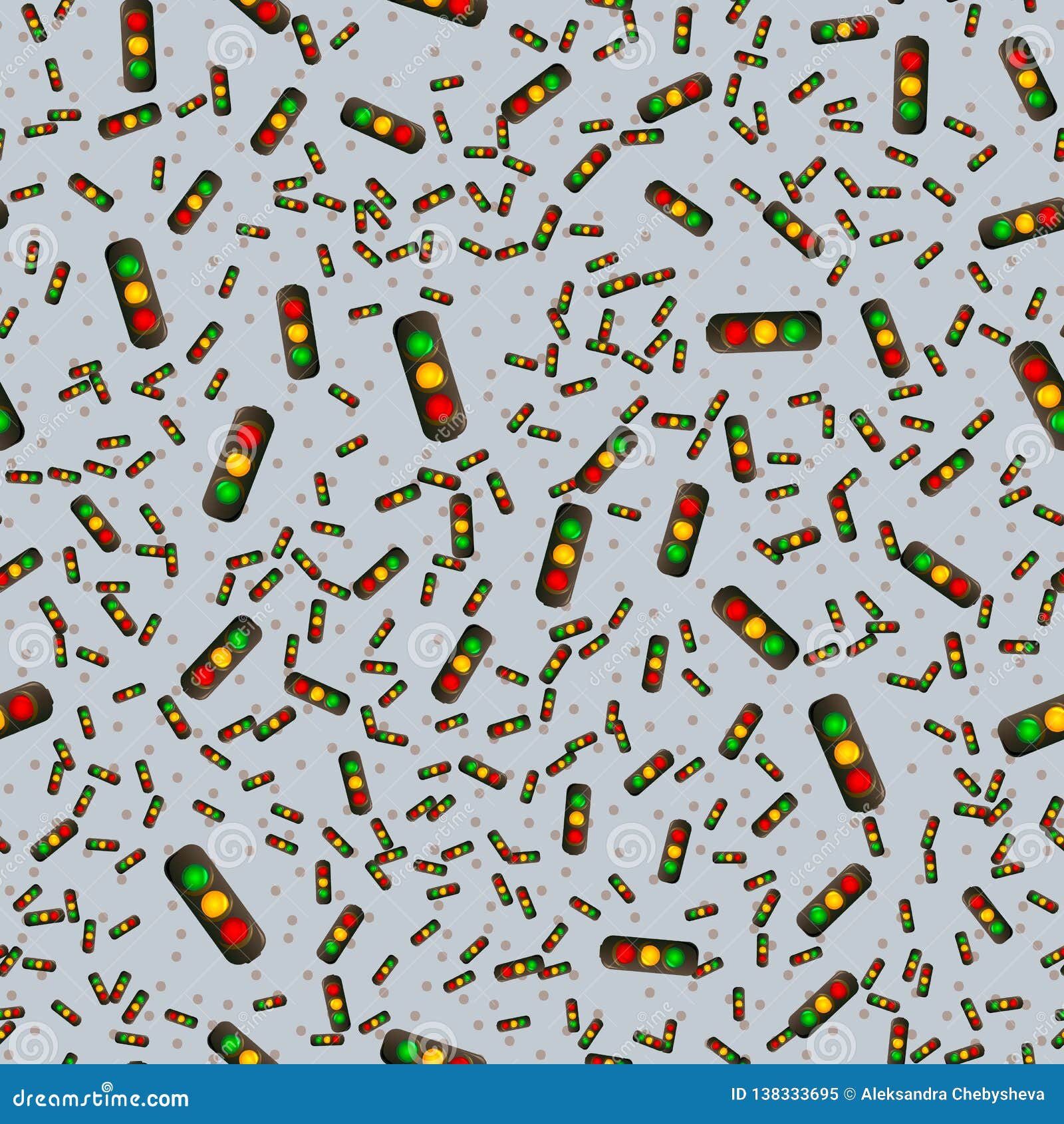 Stoplight Sign. Traffic Light Abstract Seamless Pattern Stock ...