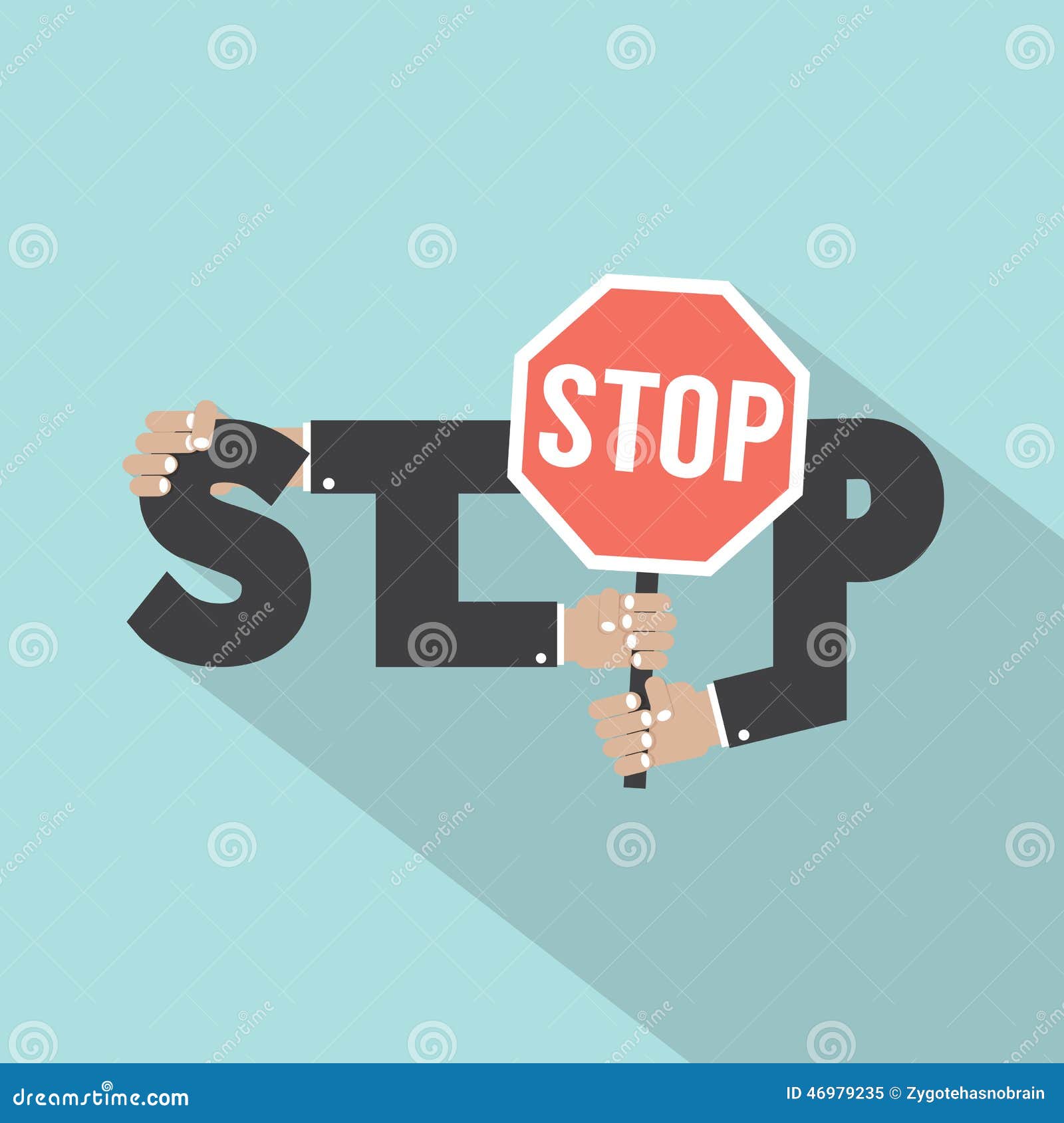 Stoppa Typografi Med Stoppskyltdesign Vektor Illustrationer ...