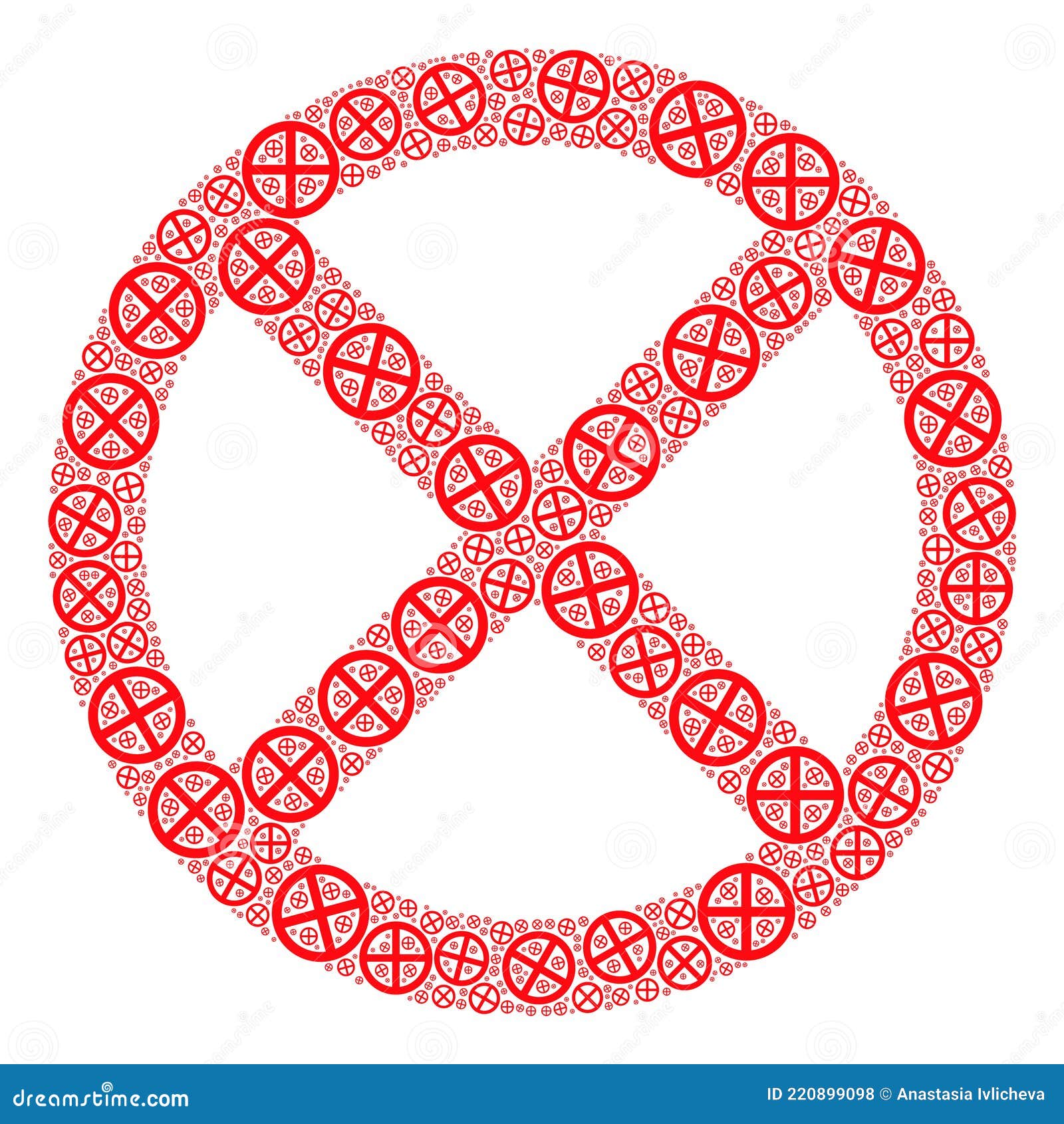 Stopped Recursion Collage of Stopped Icons Stock Vector - Illustration ...